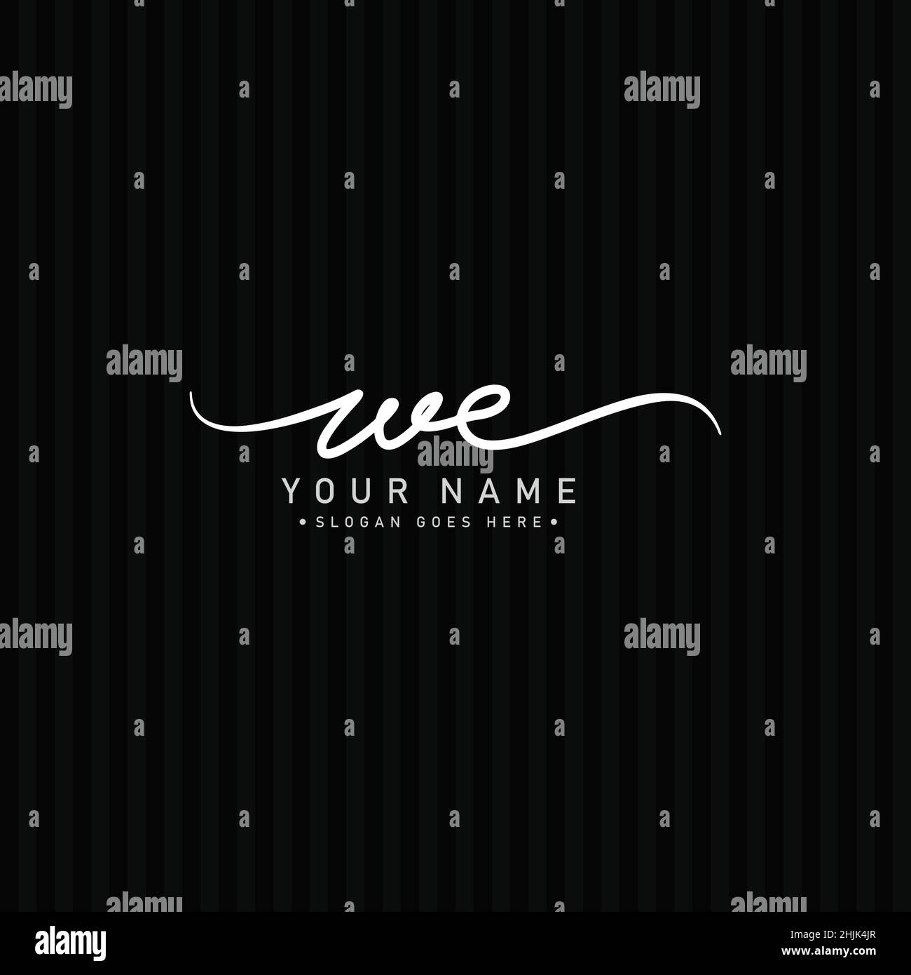 Initial Letter WE Logo - Handwritten Signature Logo - Simple Vector ...