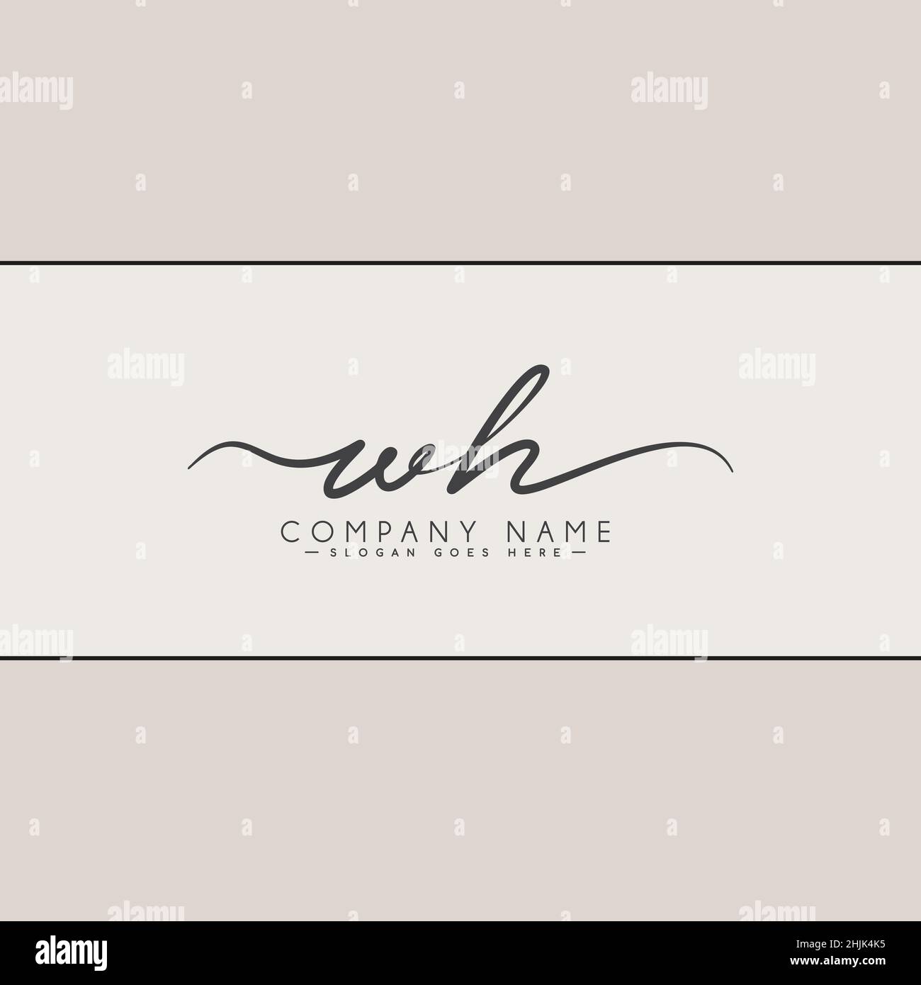 Initial Letter WH Logo - Hand Drawn Signature Logo - Simple Vector Logo ...