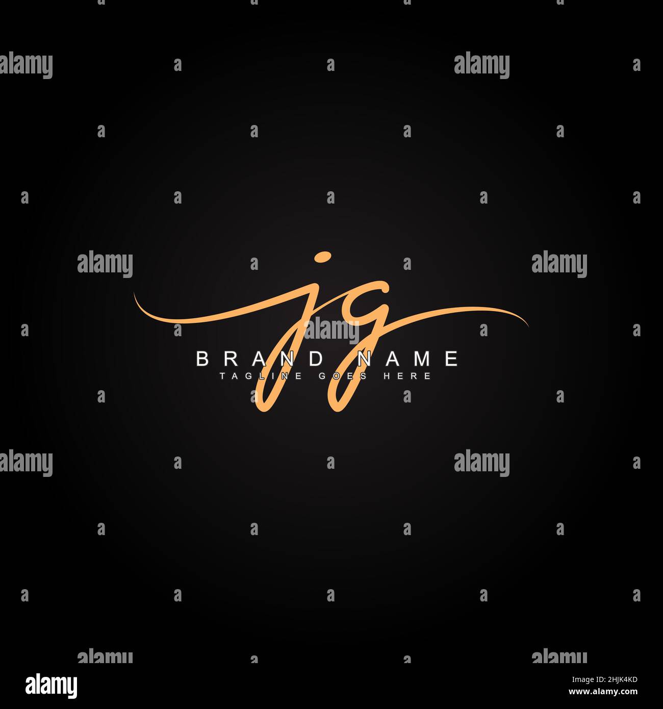 Initial Letter JG Logo - Handwritten Signature Style Logo - Simple ...