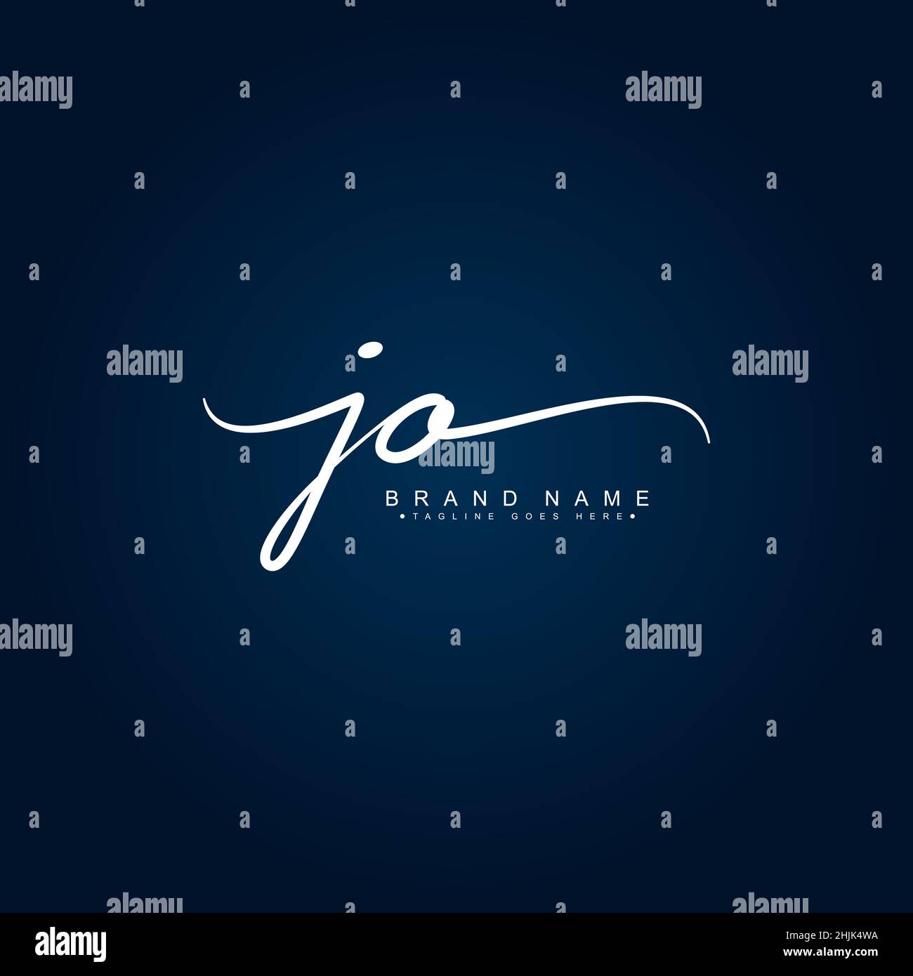 Initial Letter JO Logo - Hand Drawn Signature Style Logo - Simple ...