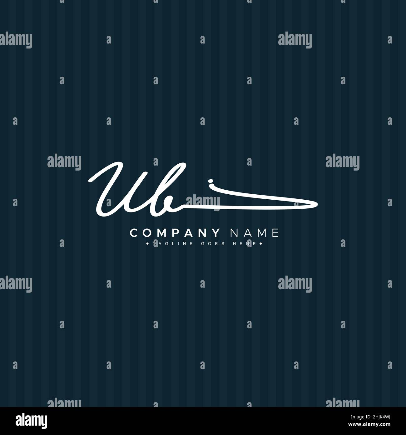 Initial Letter UB Logo - Handwritten Signature Logo - Simple Vector ...