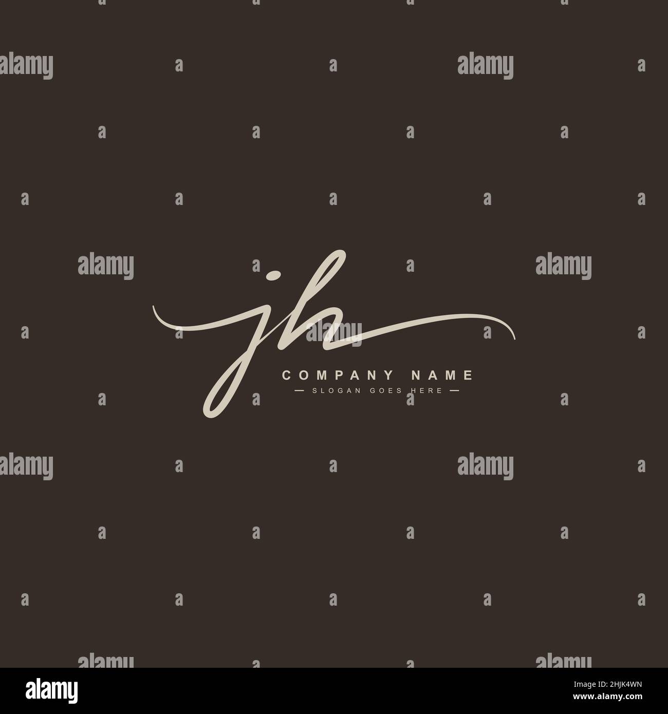 Initial Letter JH Logo - Hand Drawn Signature Style Logo - Simple ...