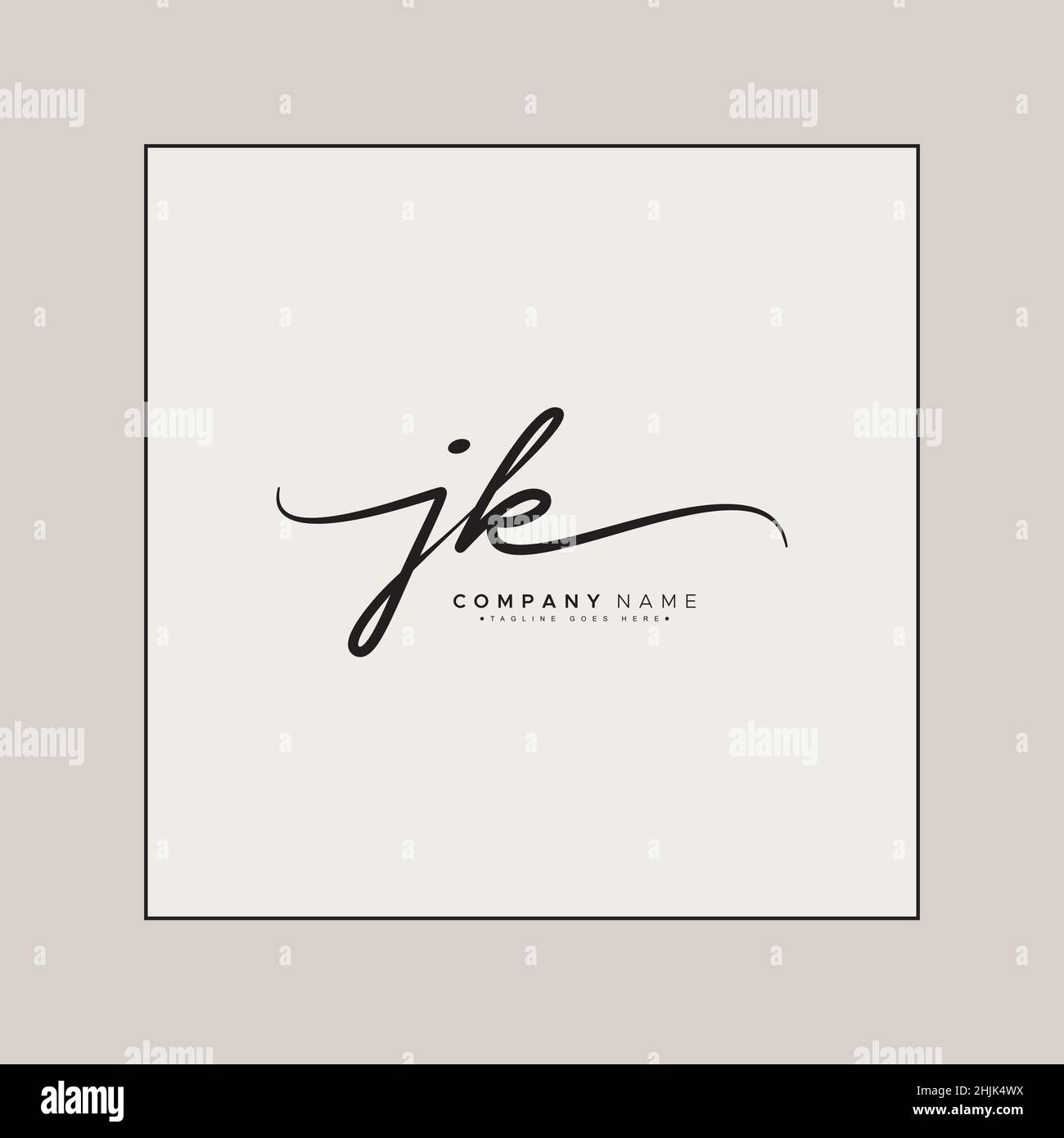 Initial Letter JK Logo - Hand Drawn Signature Logo - Simple Vector Logo ...