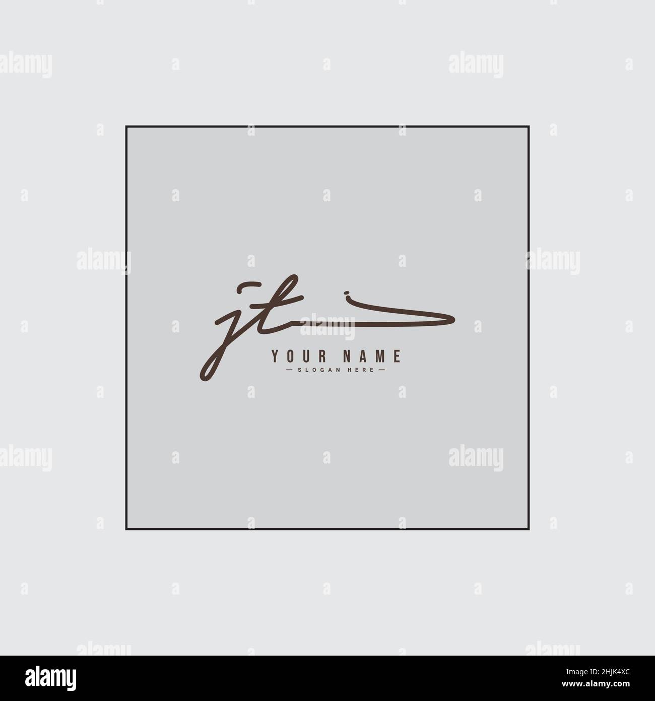 Initial Letter JT Logo - Handwritten Signature Logo - Simple Vector ...