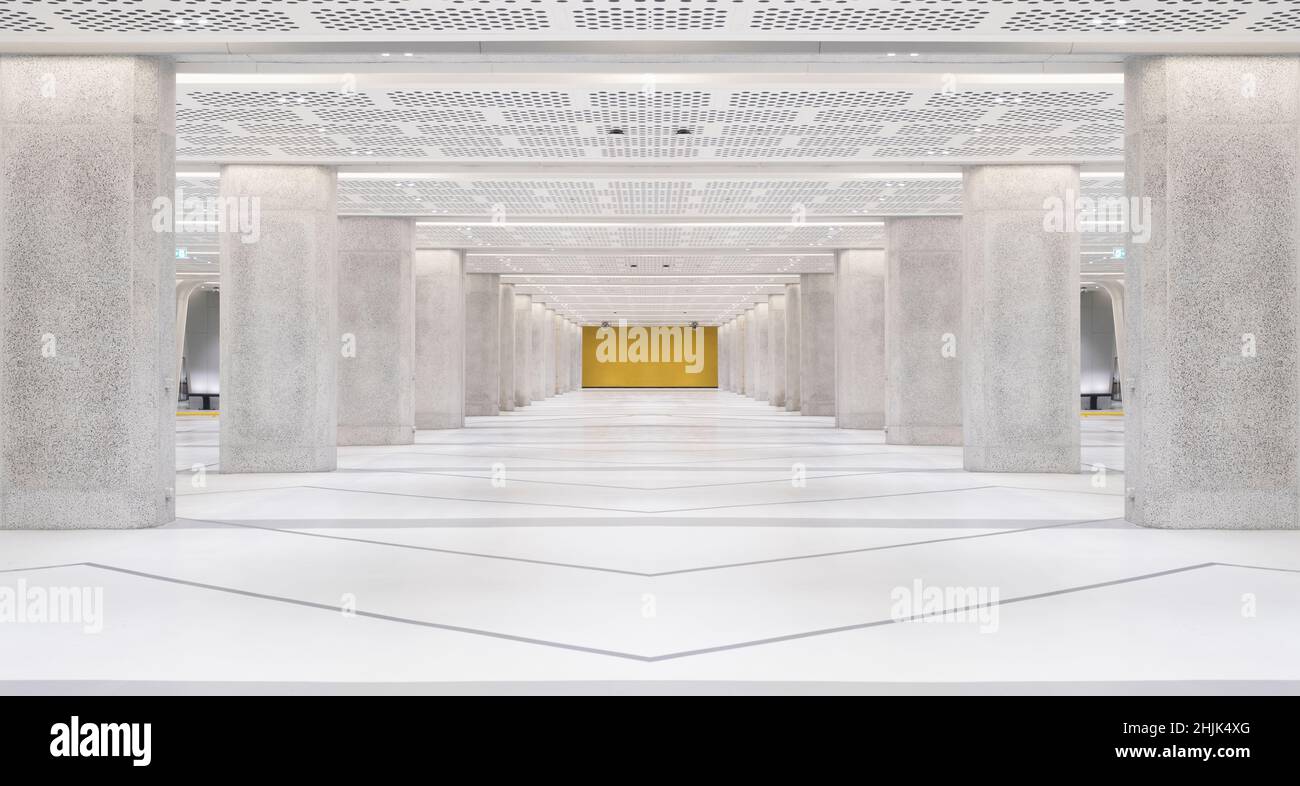 empty passenger terminal background, front view Stock Photo - Alamy