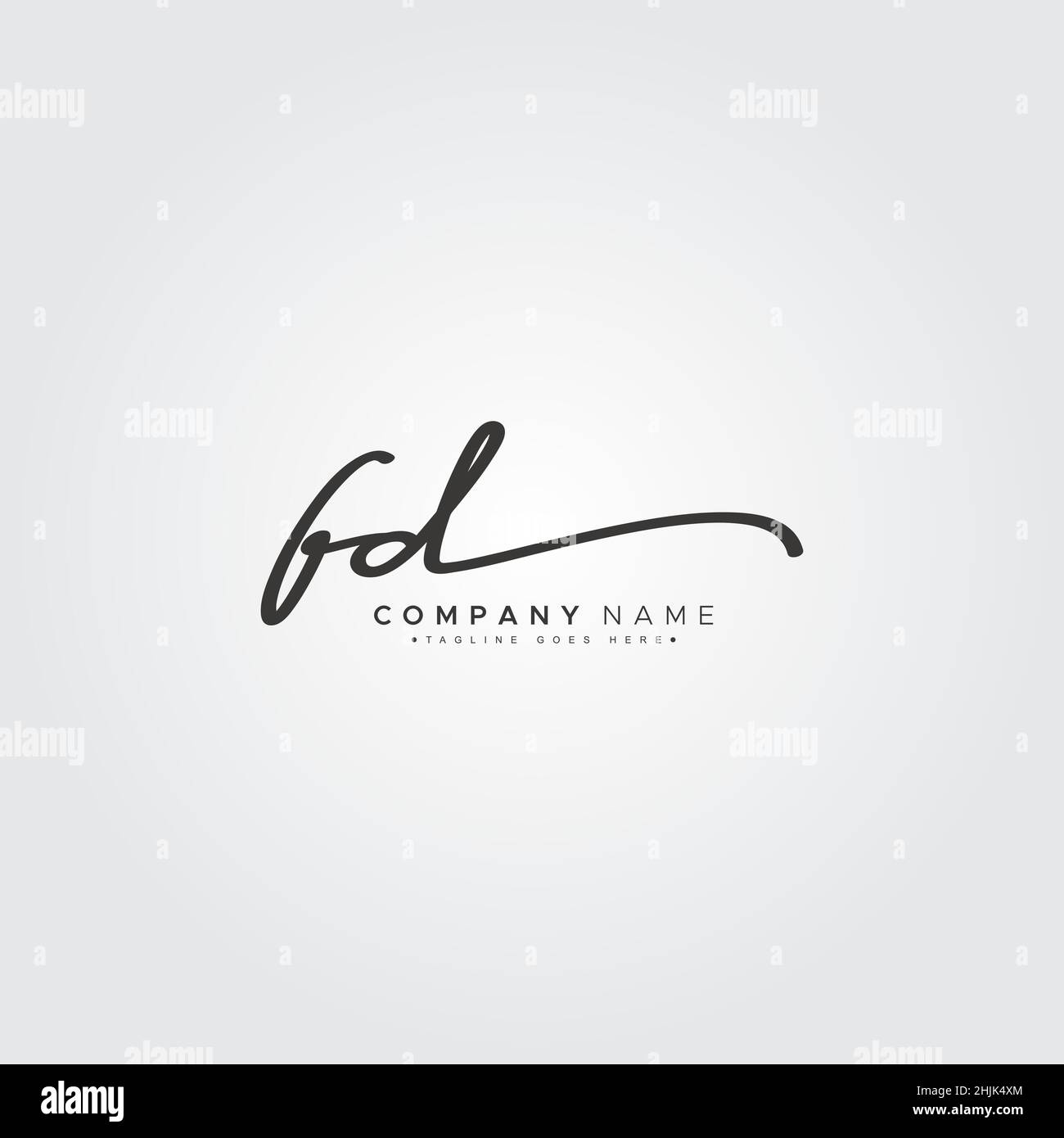 Initial Letter FD Logo - Hand Drawn Signature Style Logo - Simple ...