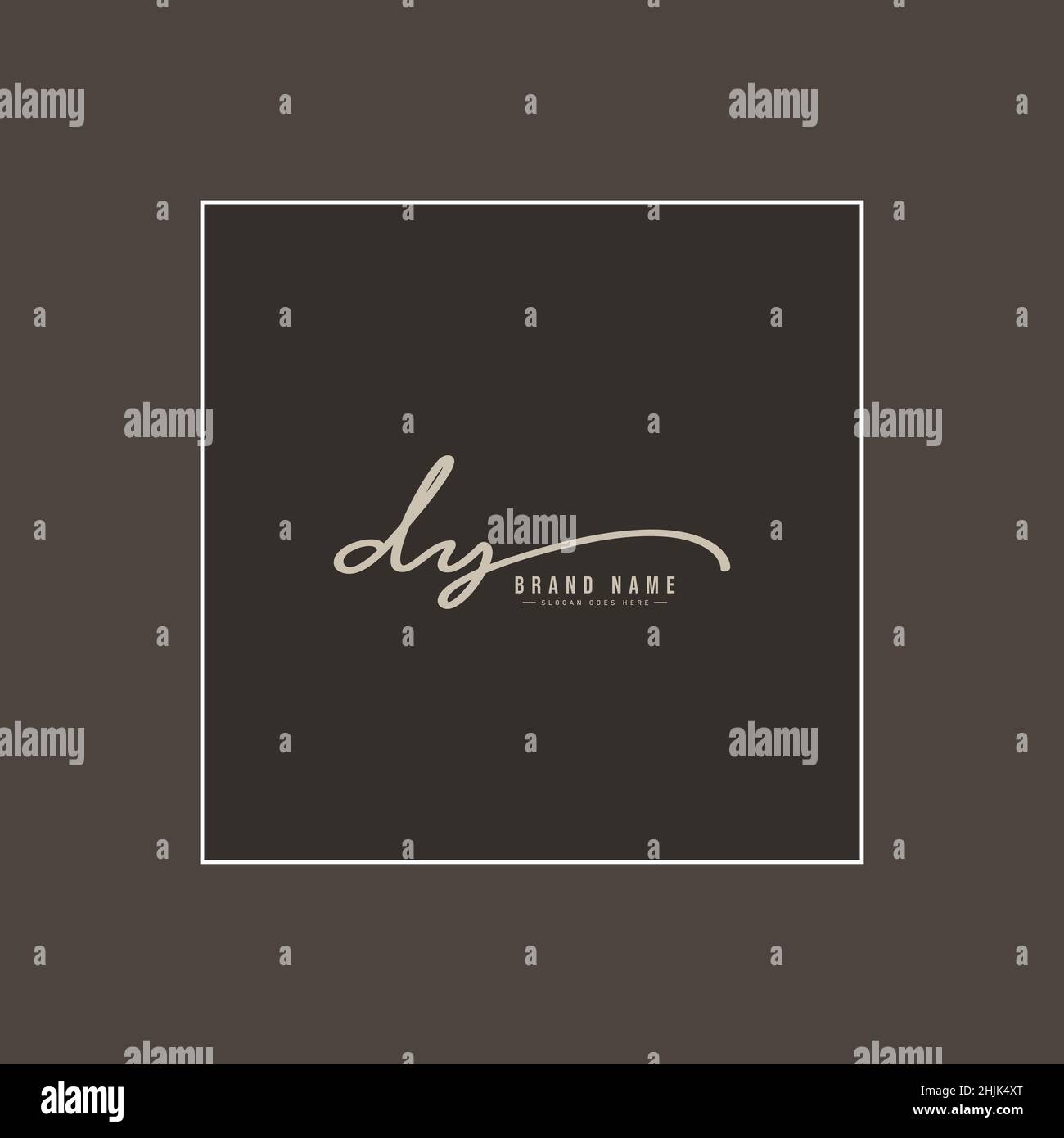 Initial Letter DY Logo - Hand Drawn Signature Logo - Simple Vector Logo ...