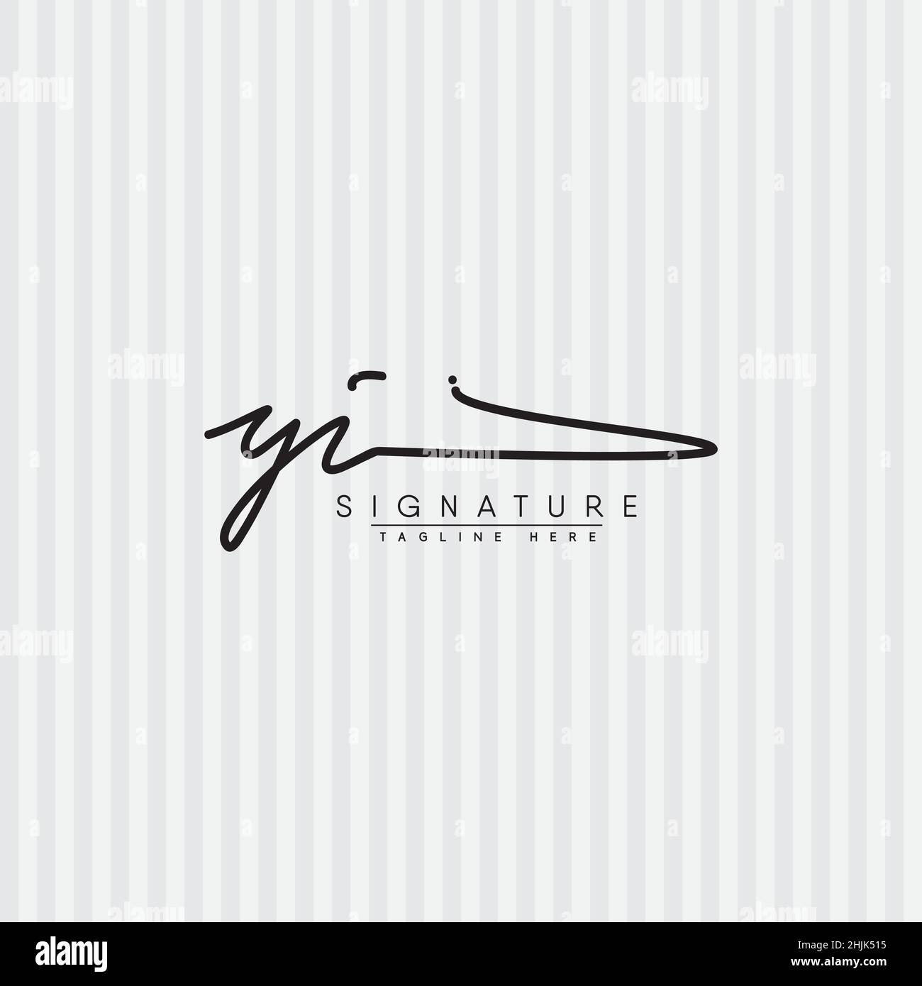 Initial Letter YI Logo - Hand Drawn Signature Logo - Simple Vector Logo ...