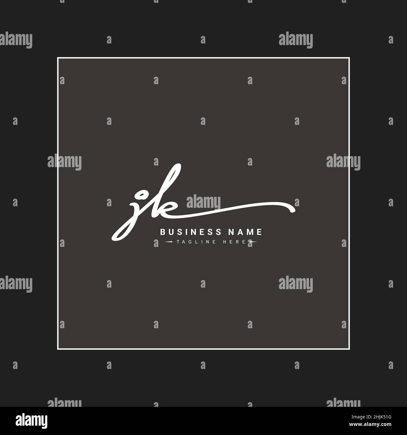 Initial Letter JK Logo - Handwritten Signature Style Logo - Simple ...