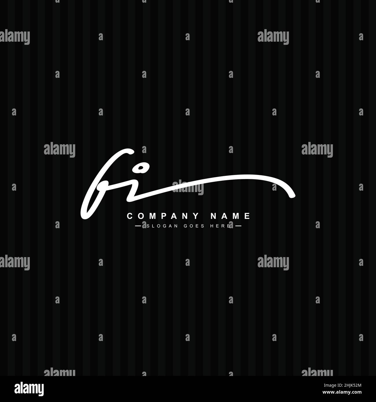 Initial Letter FI Logo - Handwritten Signature Logo - Simple Vector ...