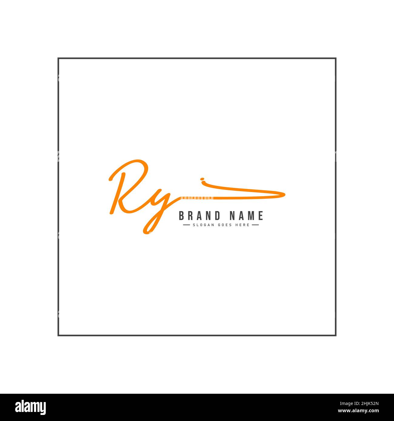 Initial Letter RY Logo - Hand Drawn Signature Style Logo - Simple Vector Logo in Signature Style ...