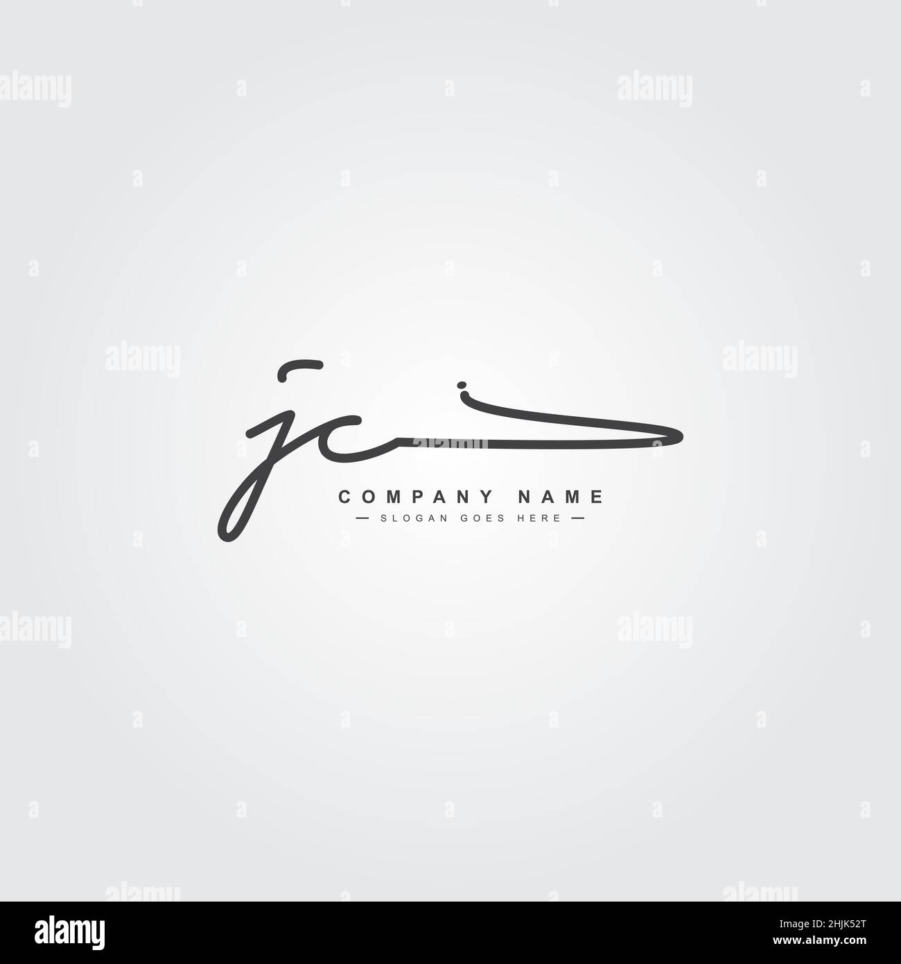Initial Letter JC Logo - Handwritten Signature Style Logo - Simple ...