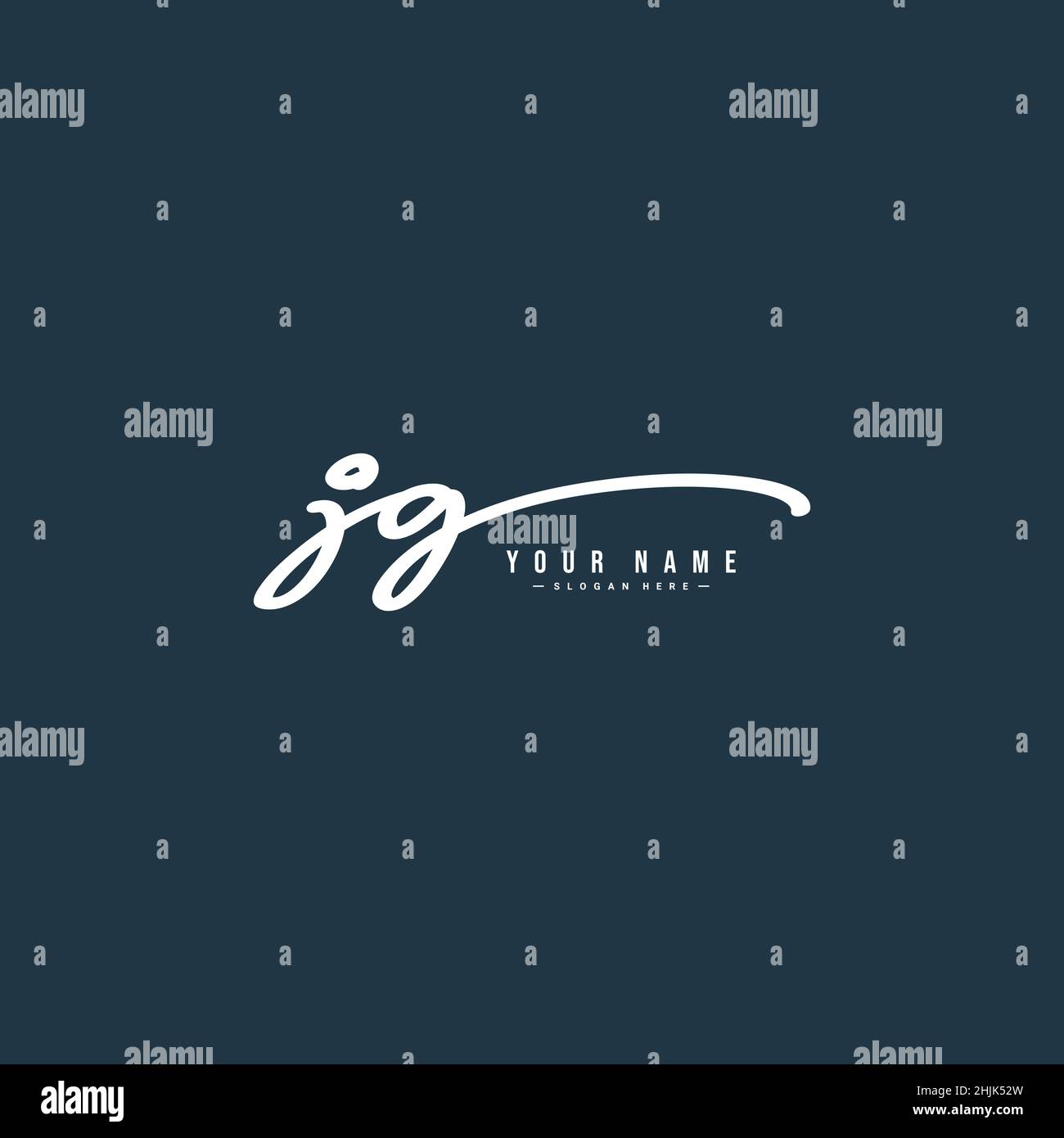 Initial Letter JG Logo - Handwritten Signature Logo - Simple Vector ...