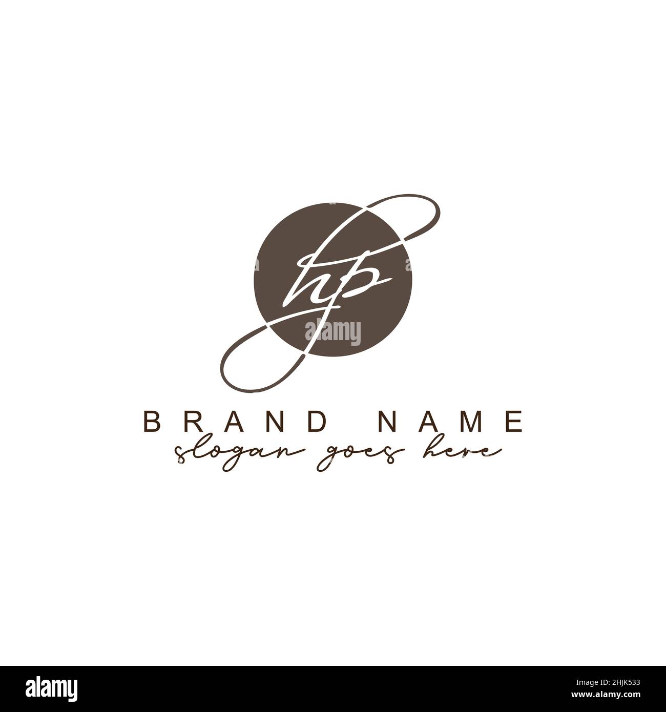 Initial Letter HP Logo - Hand Drawn Signature Logo - Simple Vector Logo ...