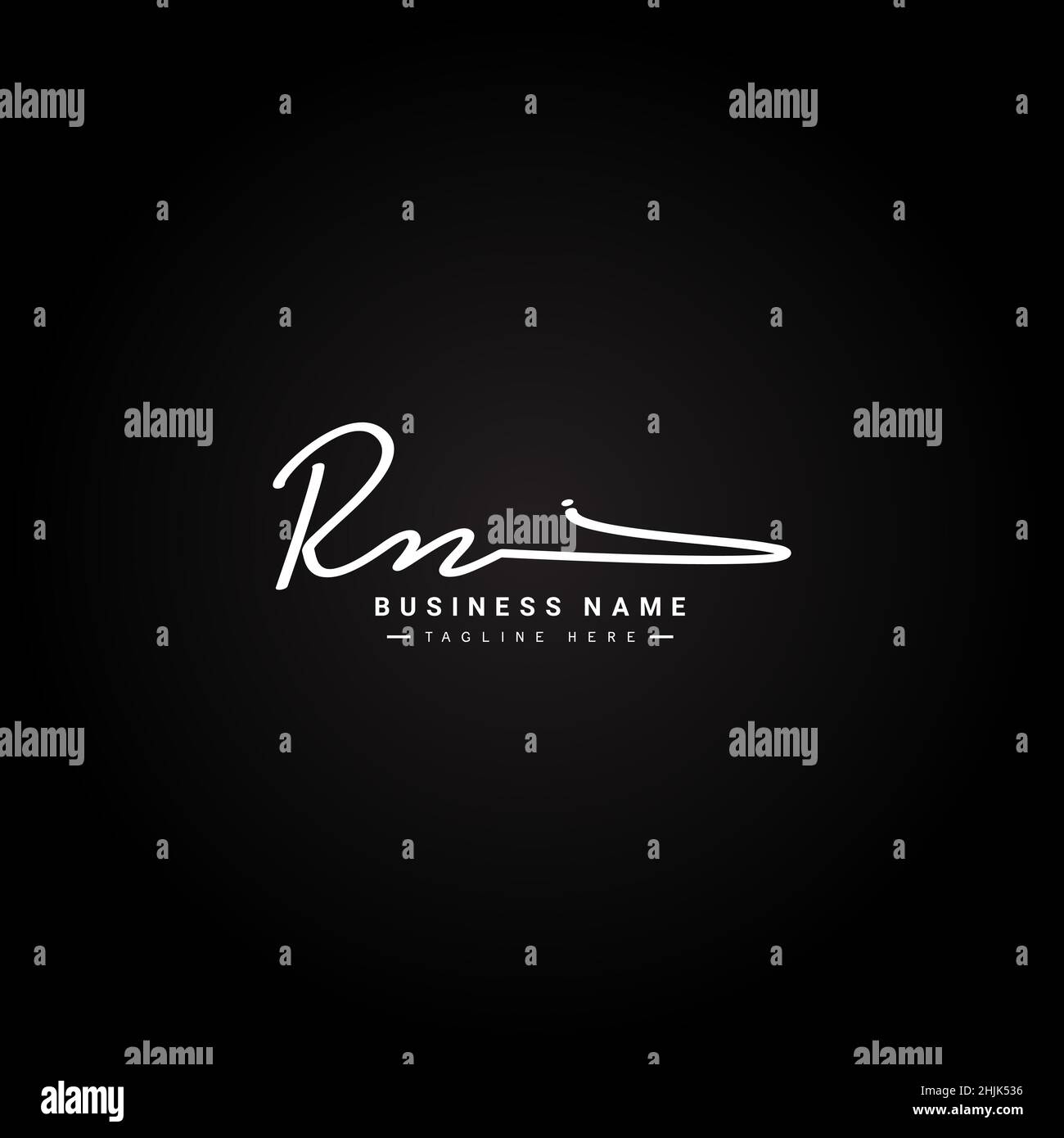 Initial Letter RN Logo - Handwritten Signature Style Logo - Simple ...