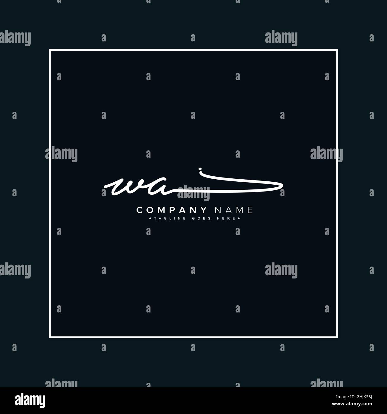 Initial Letter WA Logo - Hand Drawn Signature Logo - Simple Vector Logo ...