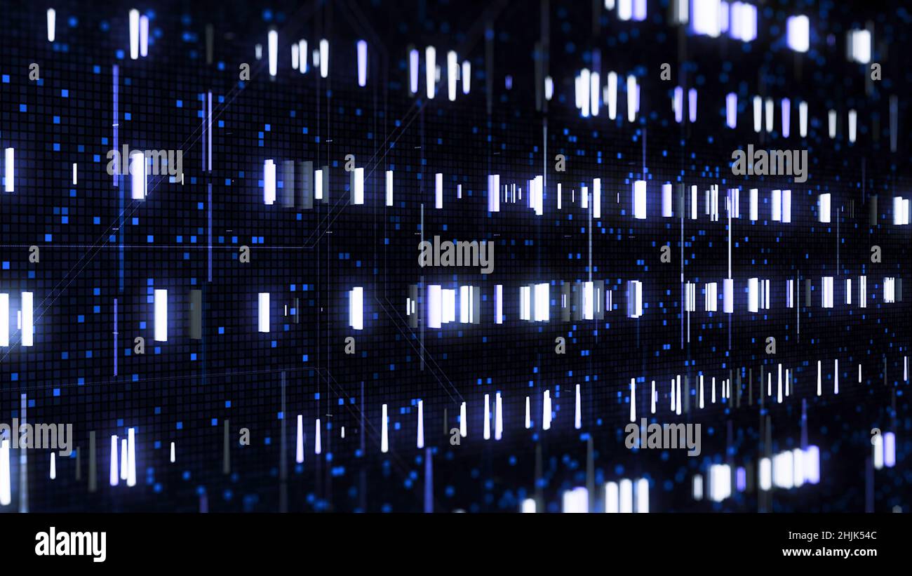 3D electronic background with moving neon stripes. Animation. Neon ...