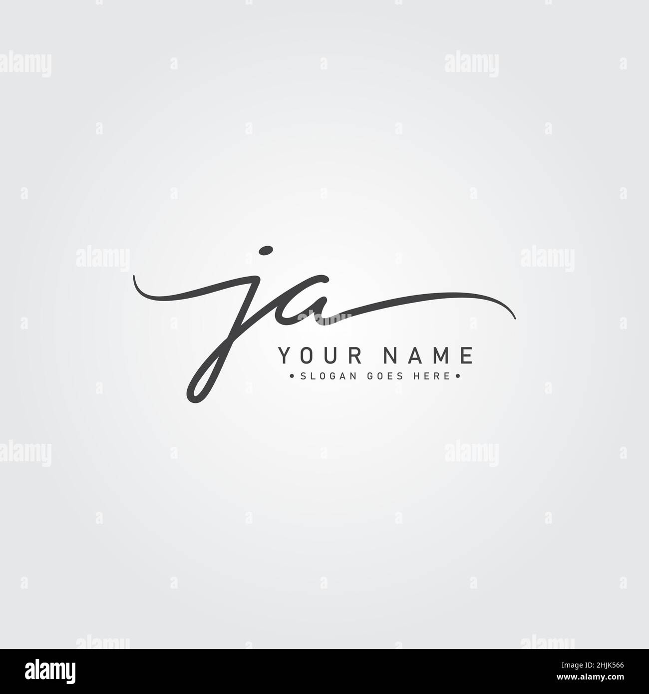 Initial Letter JA Logo - Hand Drawn Signature Logo - Simple Vector Logo in Signature Style for ...