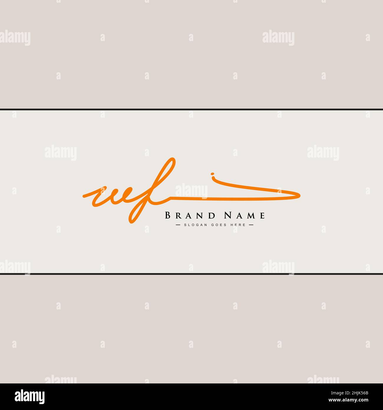 Initial Letter WF Logo - Handwritten Signature Logo - Simple Vector ...