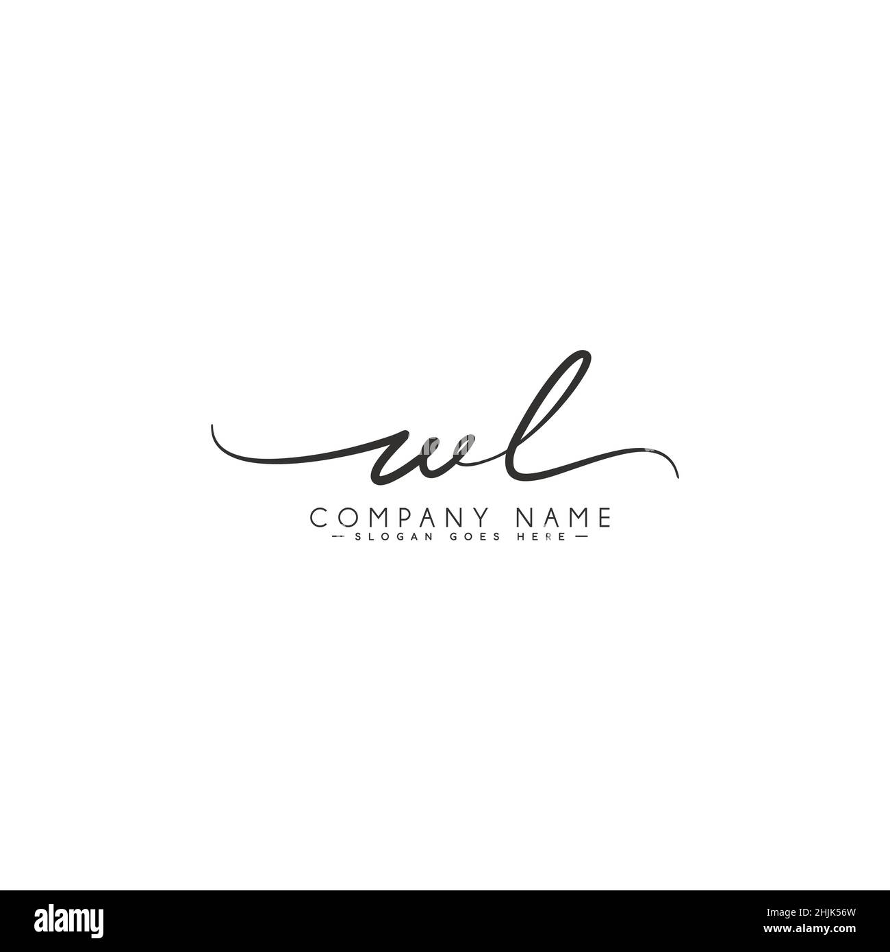 Initial Letter WL Logo - Hand Drawn Signature Logo - Simple Vector Logo ...