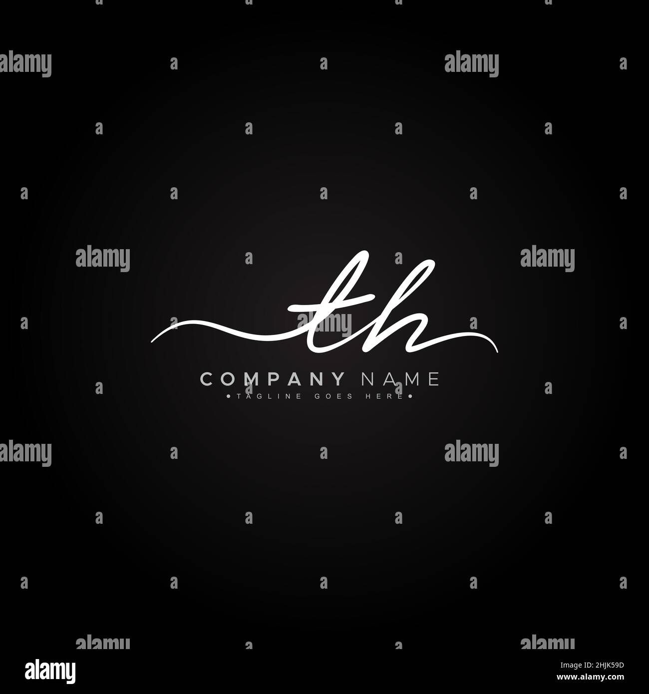 Initial Letter TH Logo - Handwritten Signature Logo - Simple Vector ...