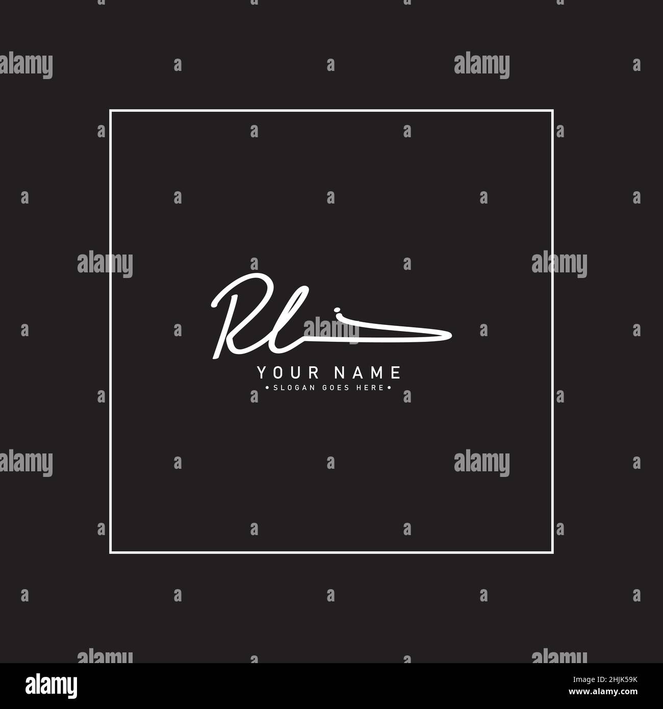 Initial Letter RL Logo - Hand Drawn Signature Style Logo - Simple Vector Logo in Signature Style ...