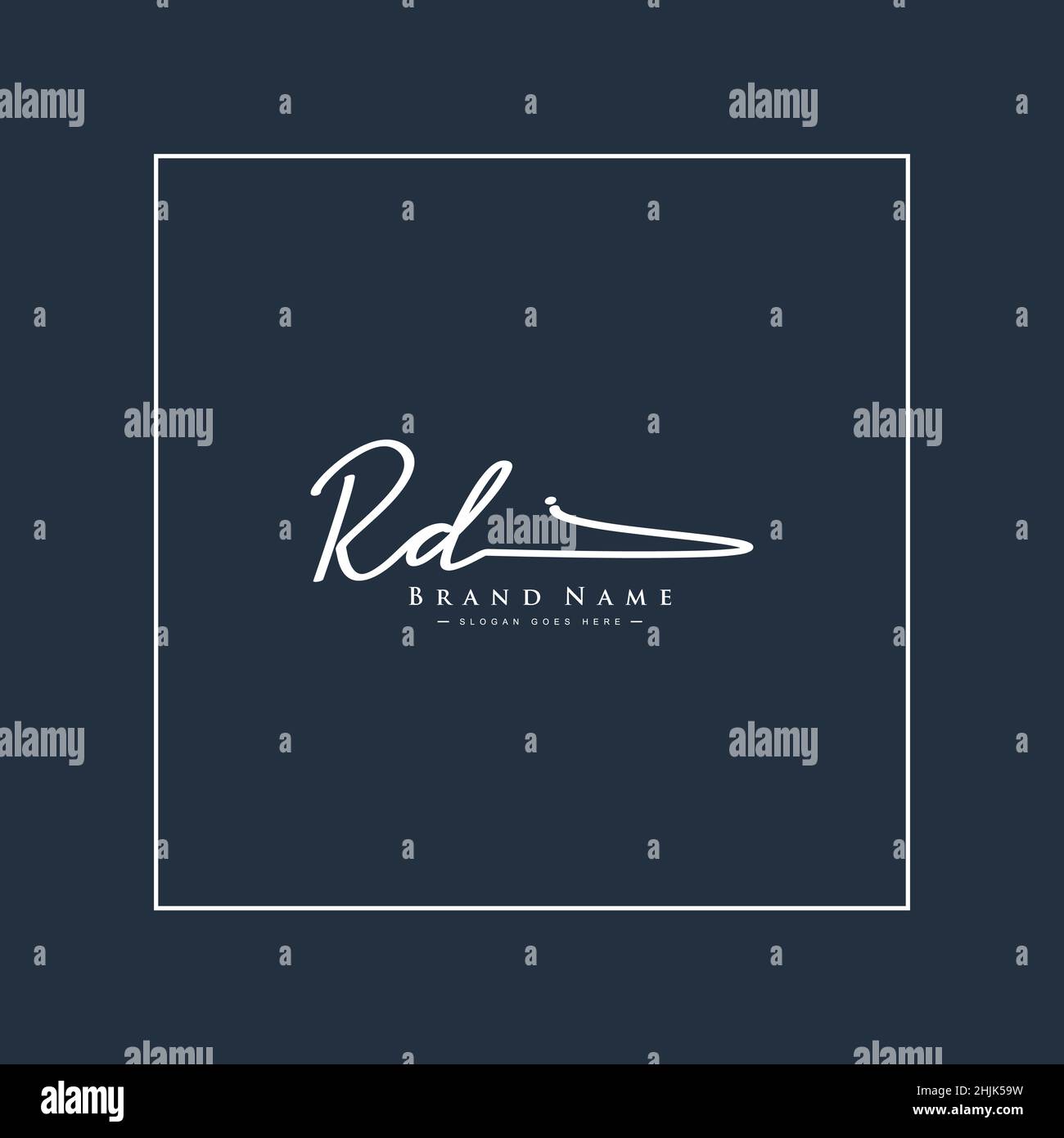 Initial Letter RD Logo - Hand Drawn Signature Logo - Simple Vector Logo ...