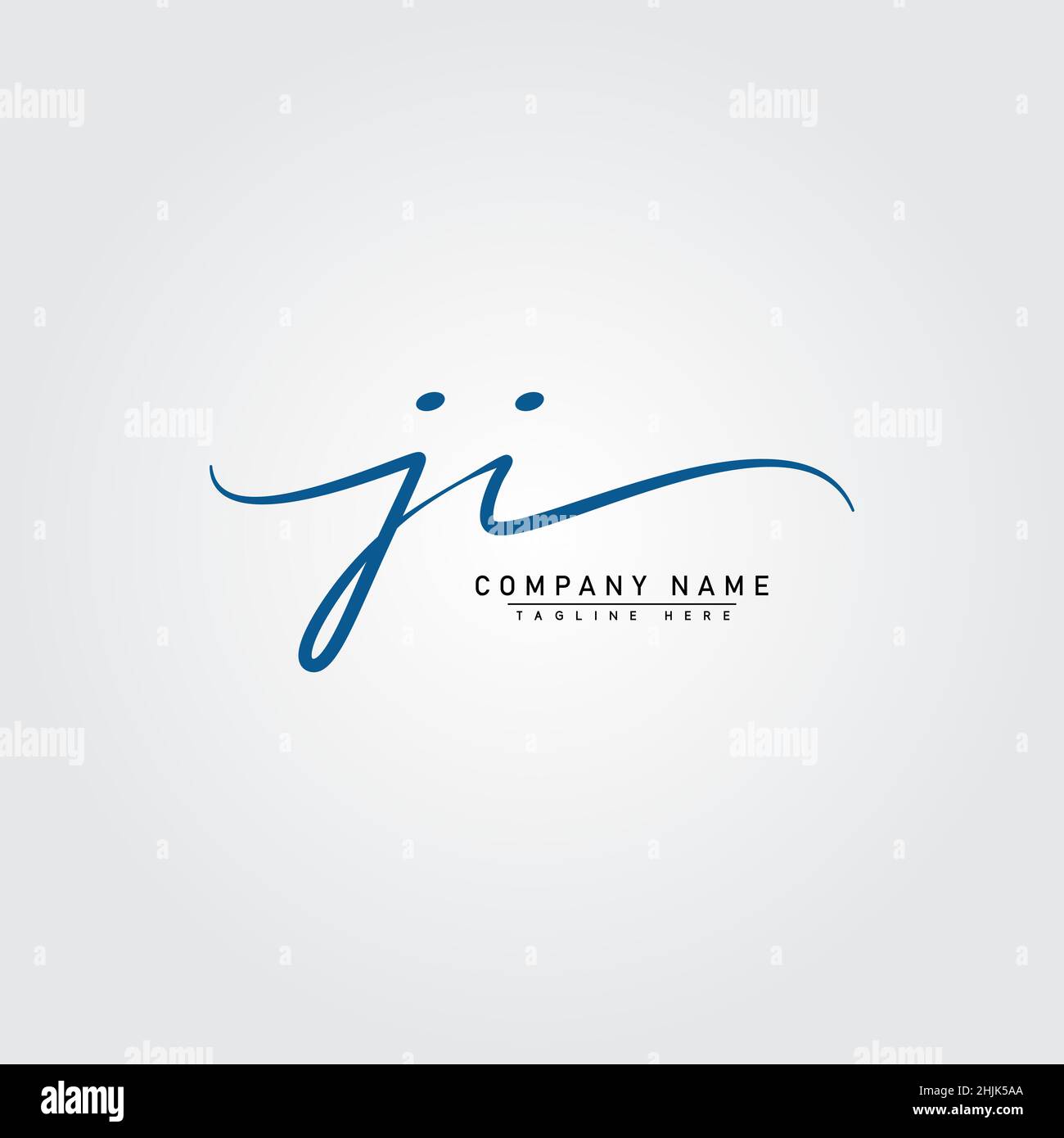 Initial Letter JI Logo - Hand Drawn Signature Style Logo - Simple ...