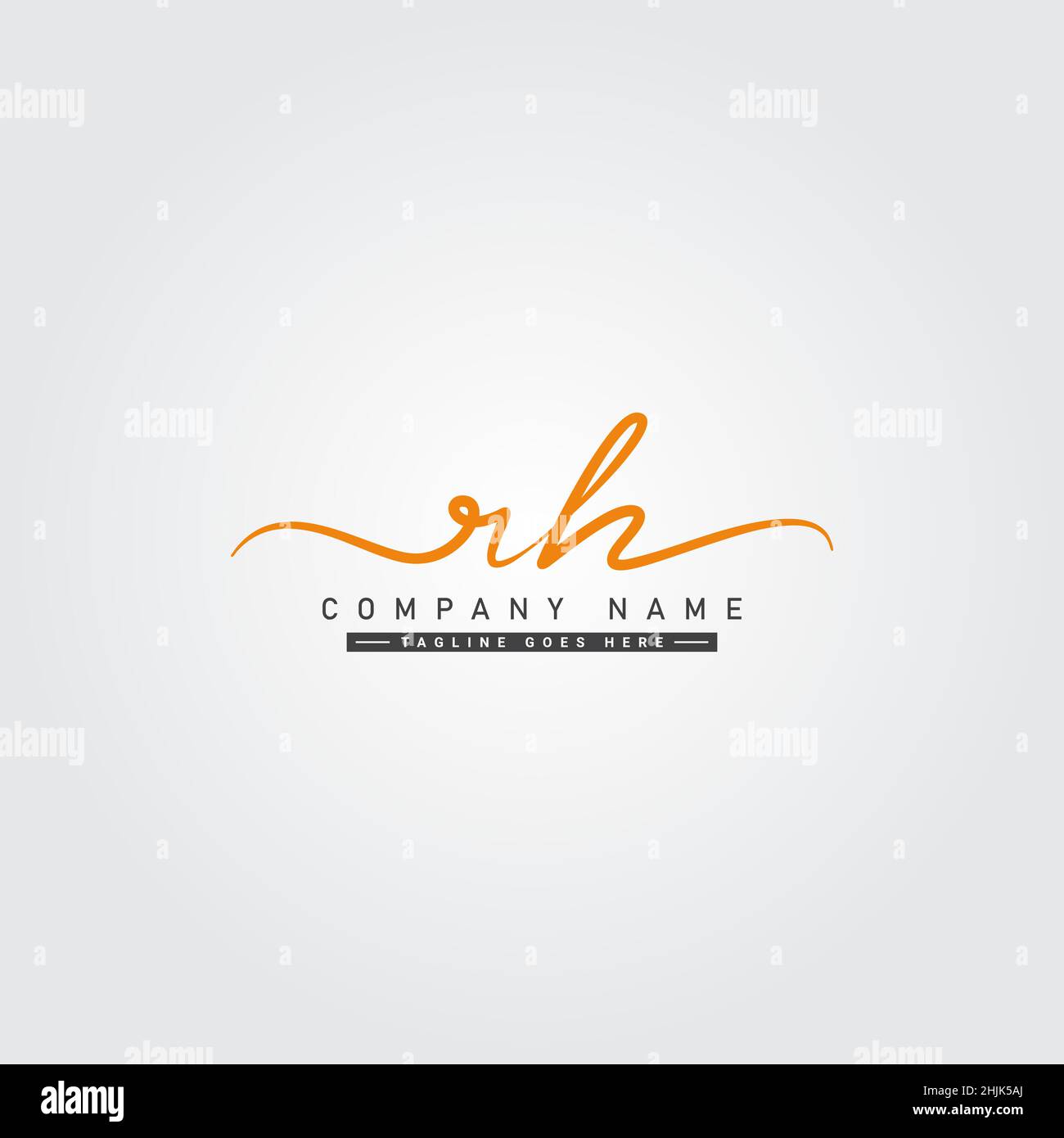 Initial Letter RH Logo - Hand Drawn Signature Style Logo - Simple ...