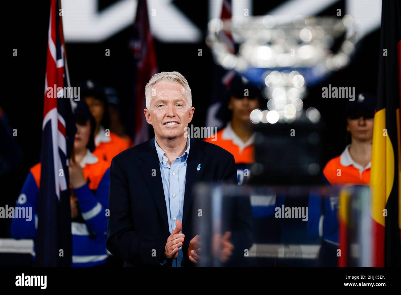 Melbourne, Australia, 30th Jan, 2022. Tournament director Craig Tiley ...