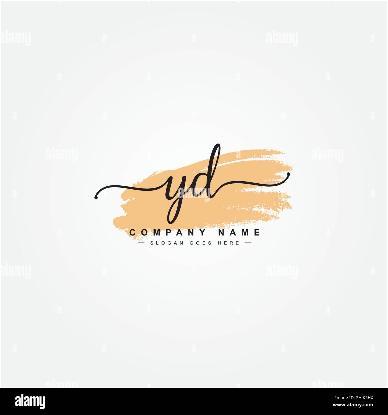 Initial Letter YD Logo - Handwritten Signature Style Logo - Simple ...