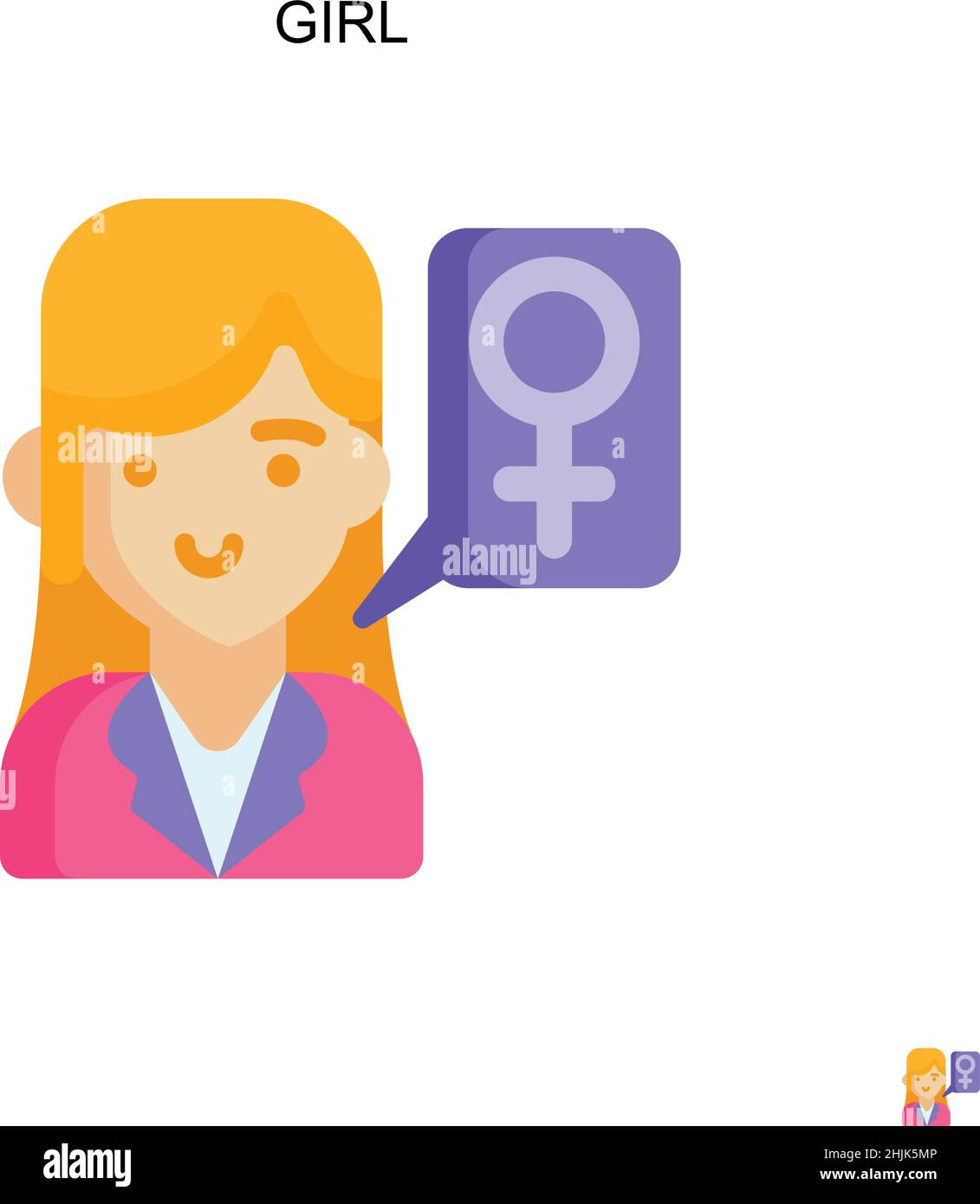 Girl Simple vector icon. Illustration symbol design template for web ...