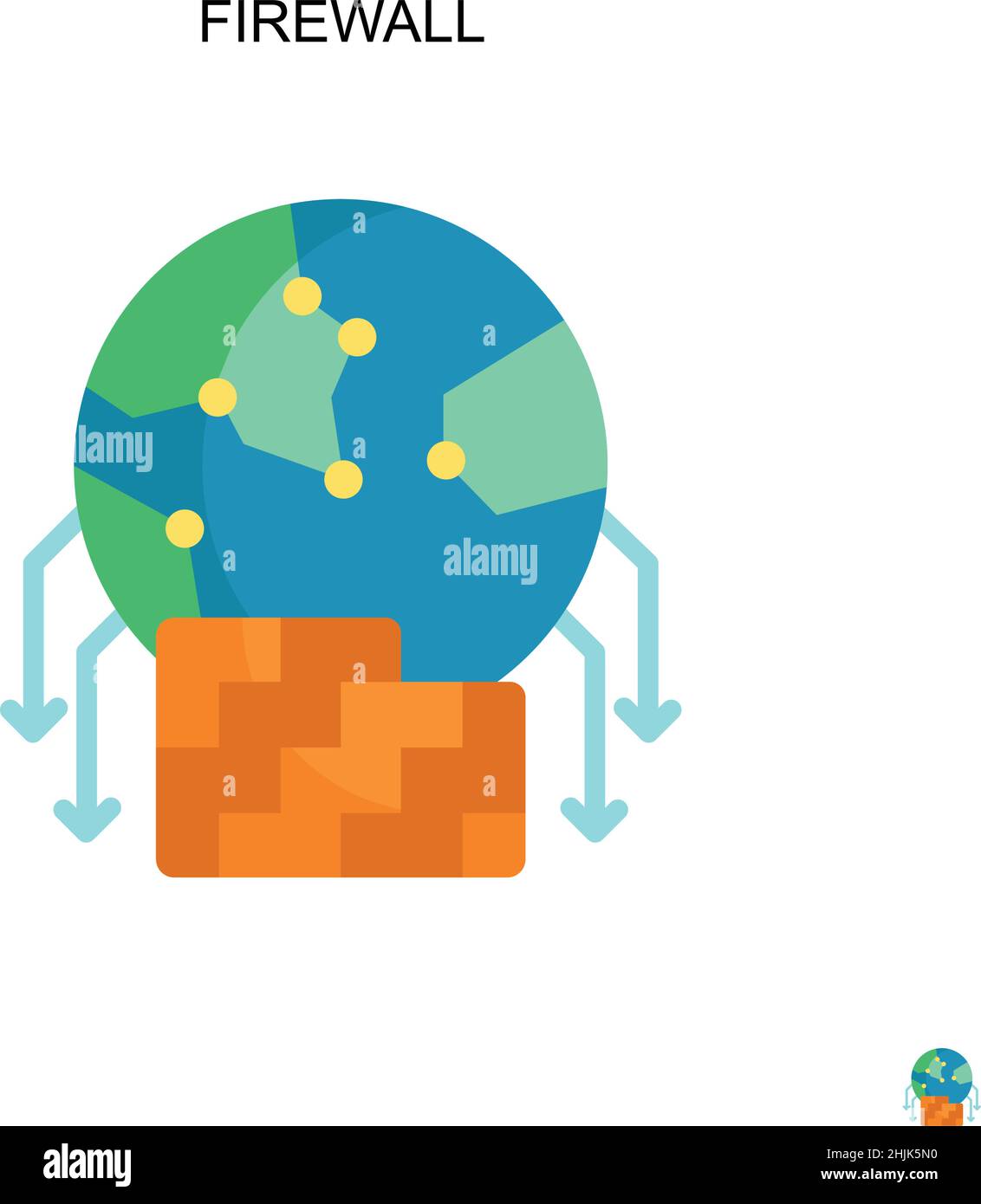 Firewall Simple vector icon. Illustration symbol design template for ...