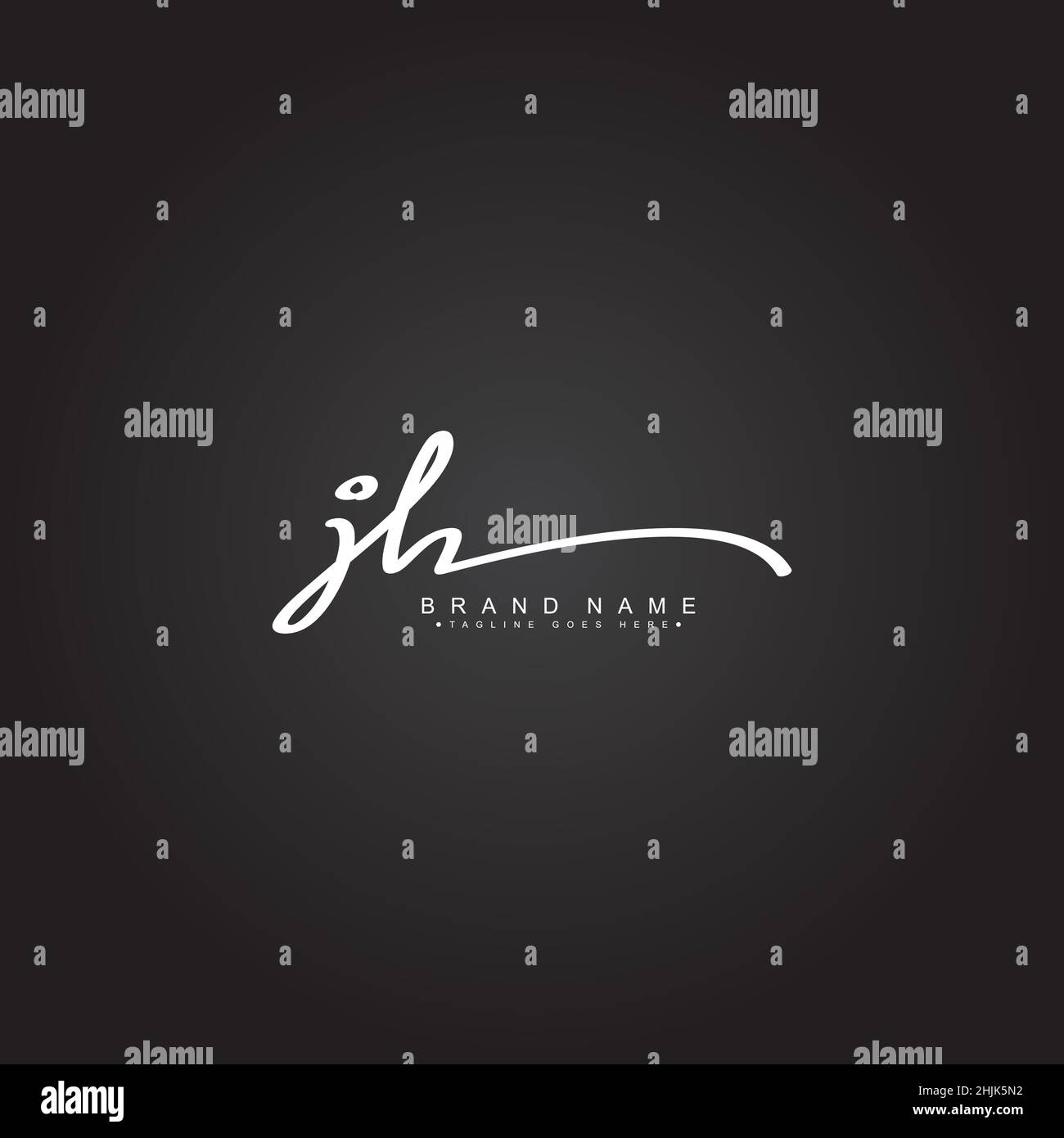 Initial Letter JH Logo - Hand Drawn Signature Logo - Simple Vector Logo ...