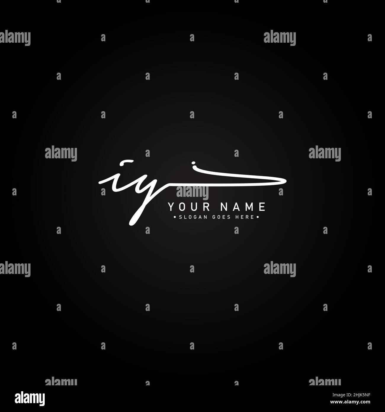 Initial Letter IY Logo - Hand Drawn Signature Style Logo - Simple ...