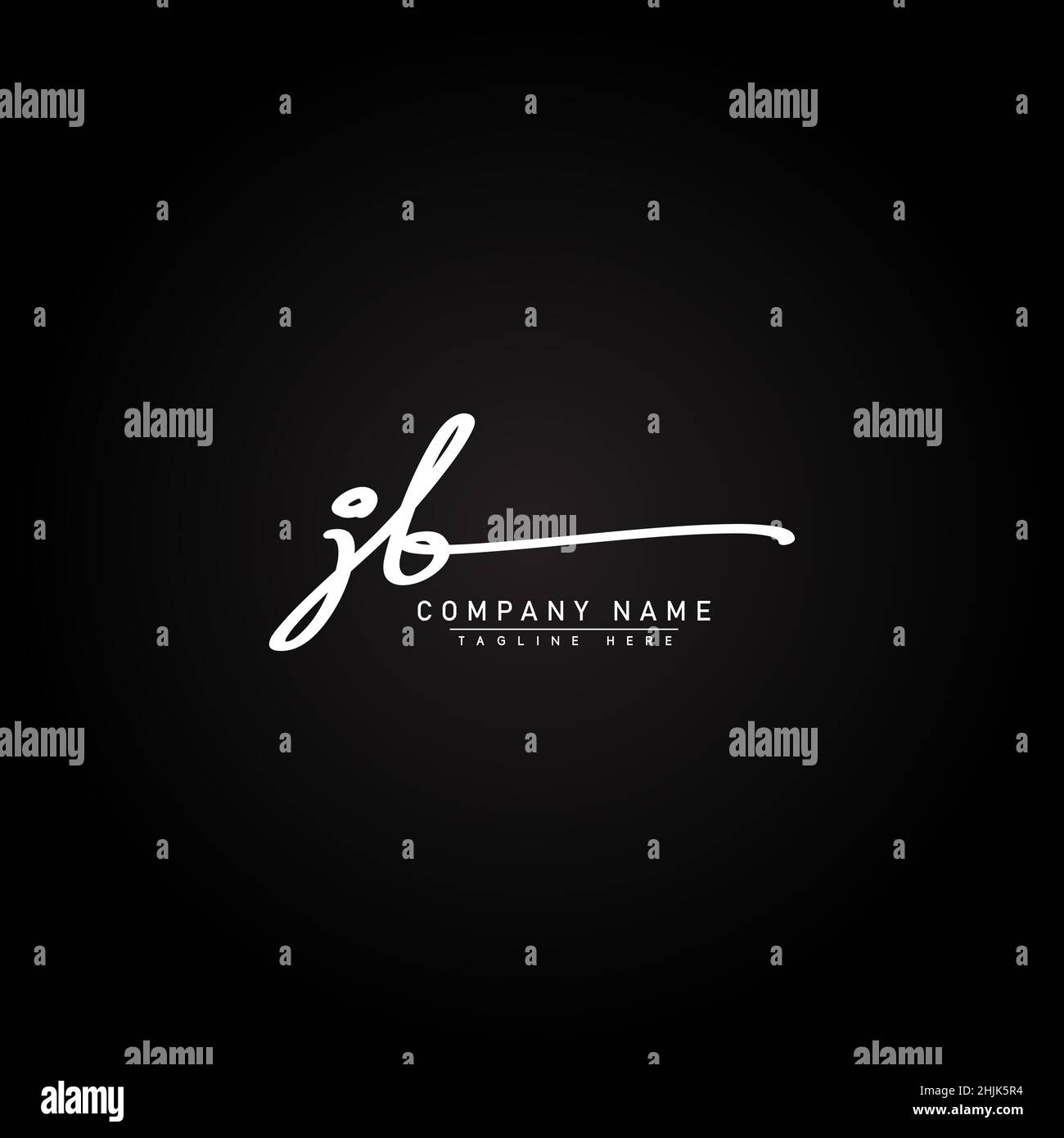 Initial Letter JB Logo - Handwritten Signature Logo - Simple Vector ...