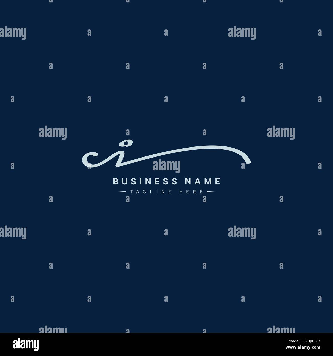 Initial Letter CI Logo - Hand Drawn Signature Style Logo - Simple ...