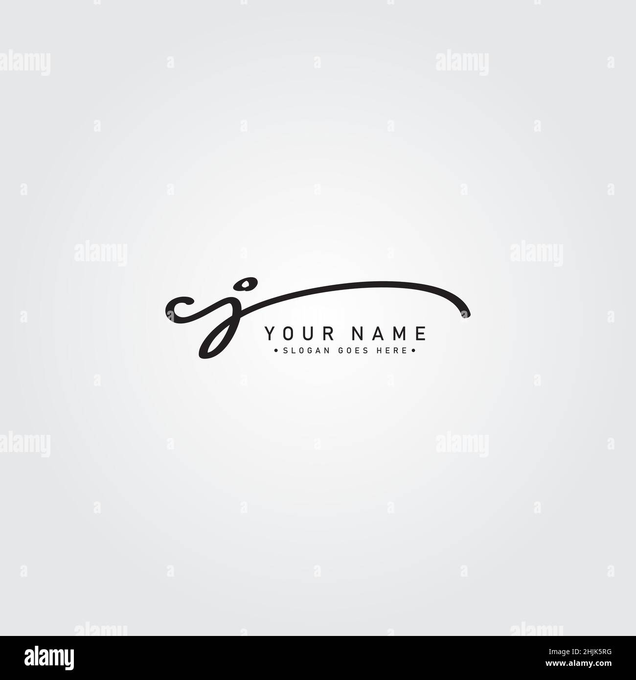 Initial Letter CJ Logo - Handwritten Signature Style Logo - Simple ...