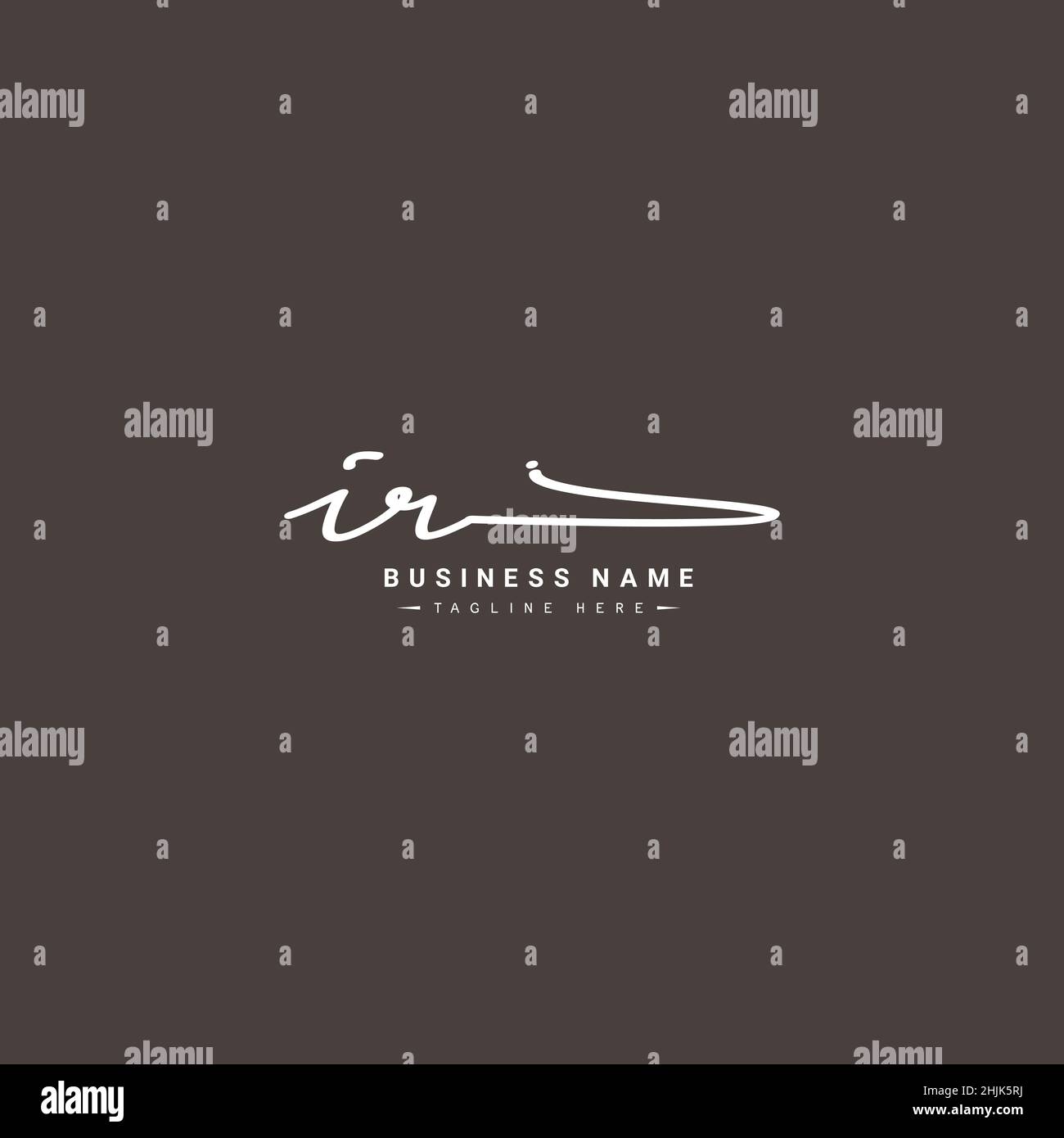 Initial Letter IR Logo - Handwritten Signature Logo - Simple Vector ...