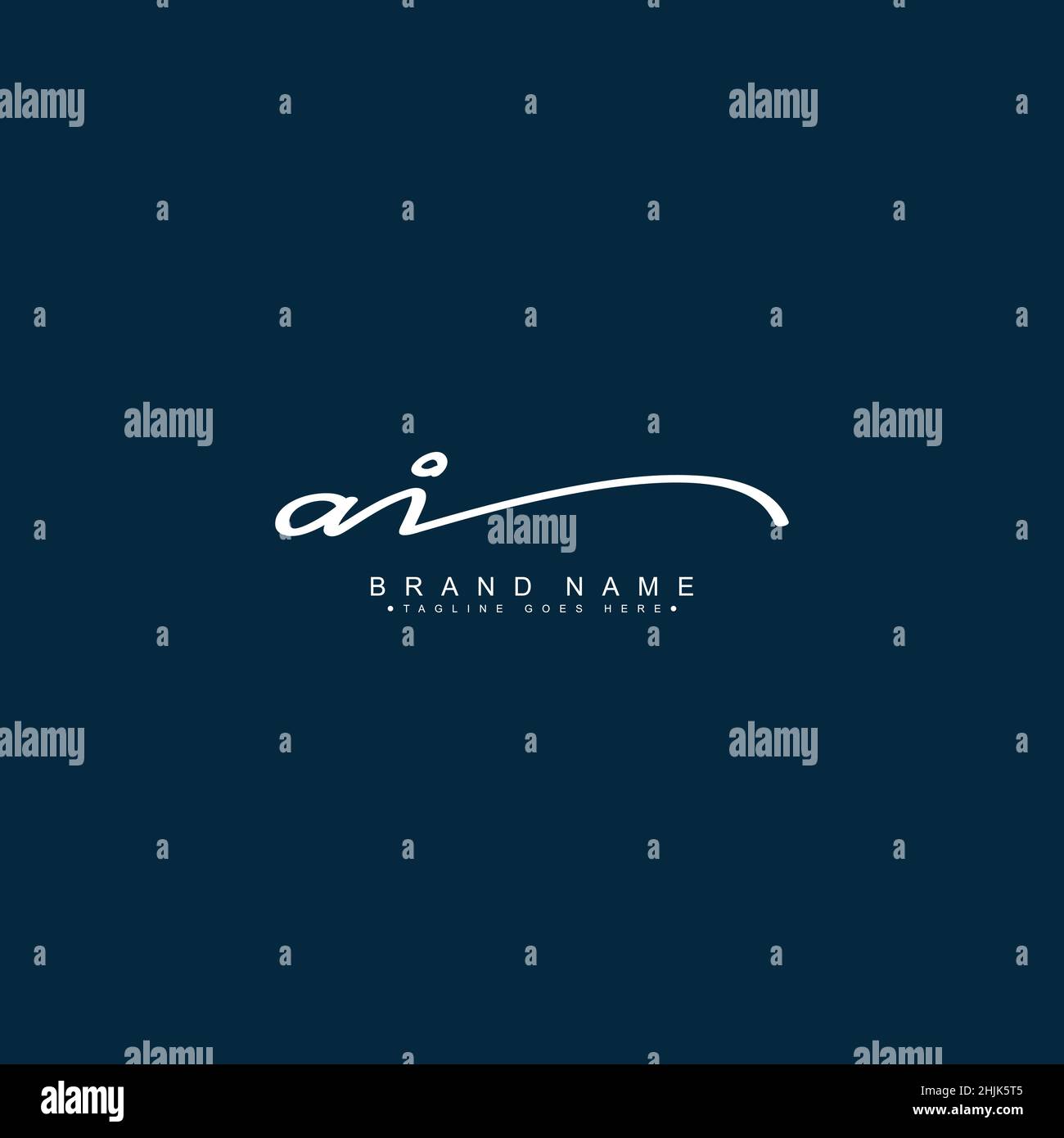 Initial Letter AI Logo - Hand Drawn Signature Logo - Simple Vector Logo ...