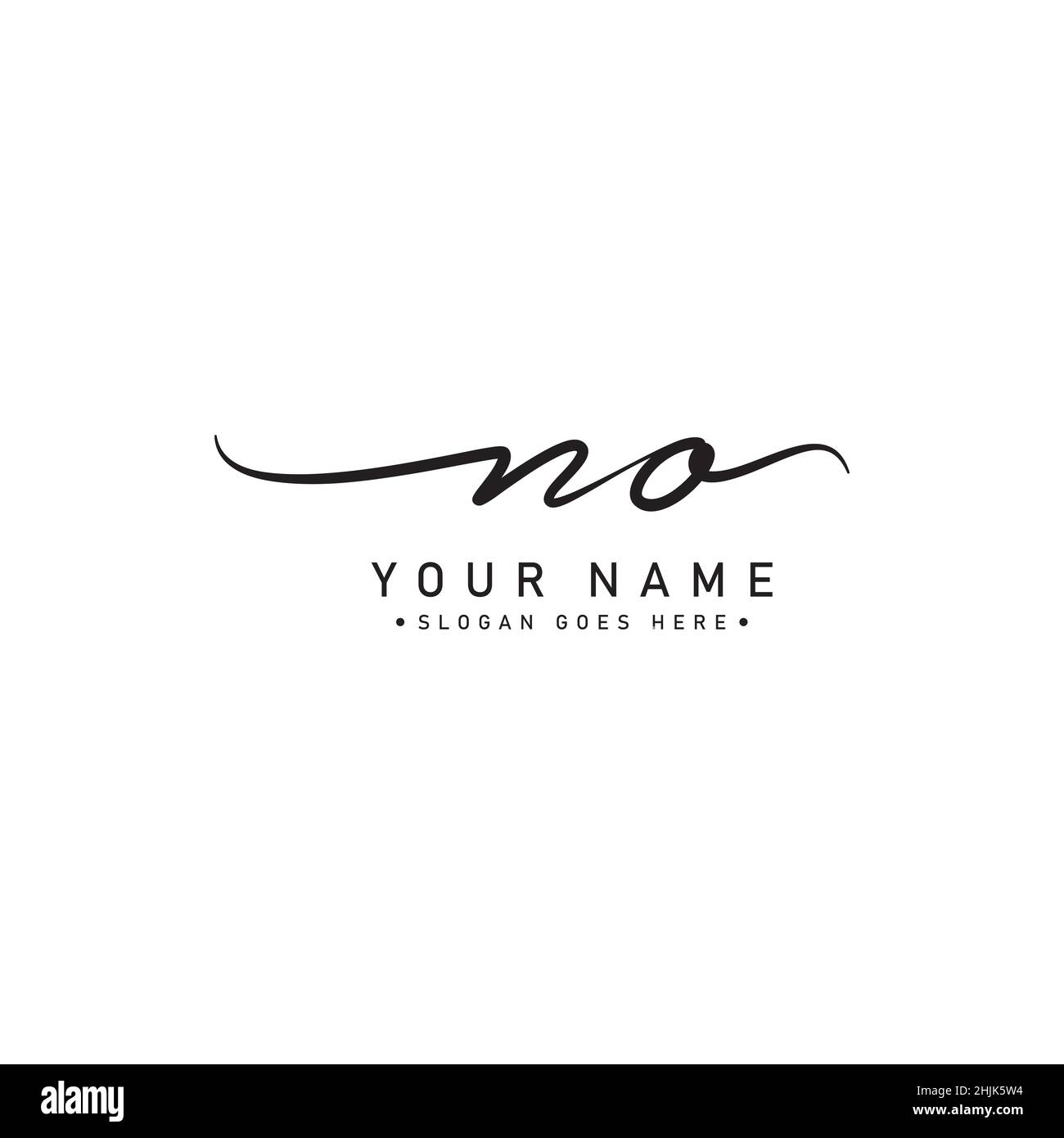 Initial Letter NO Logo - Handwritten Signature Logo - Simple Vector ...