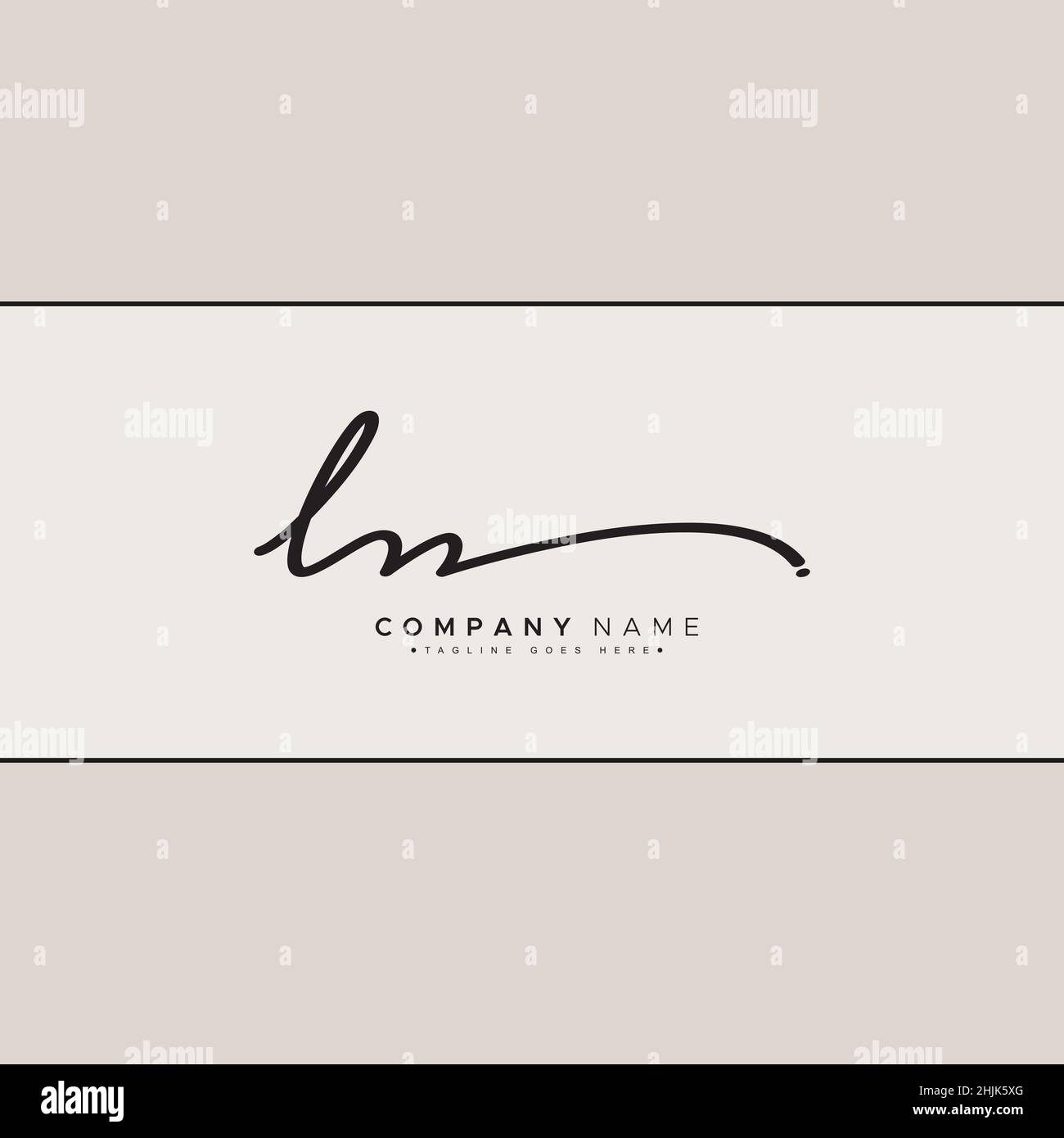 Initial Letter LN Logo - Hand Drawn Signature Logo - Simple Vector Logo ...