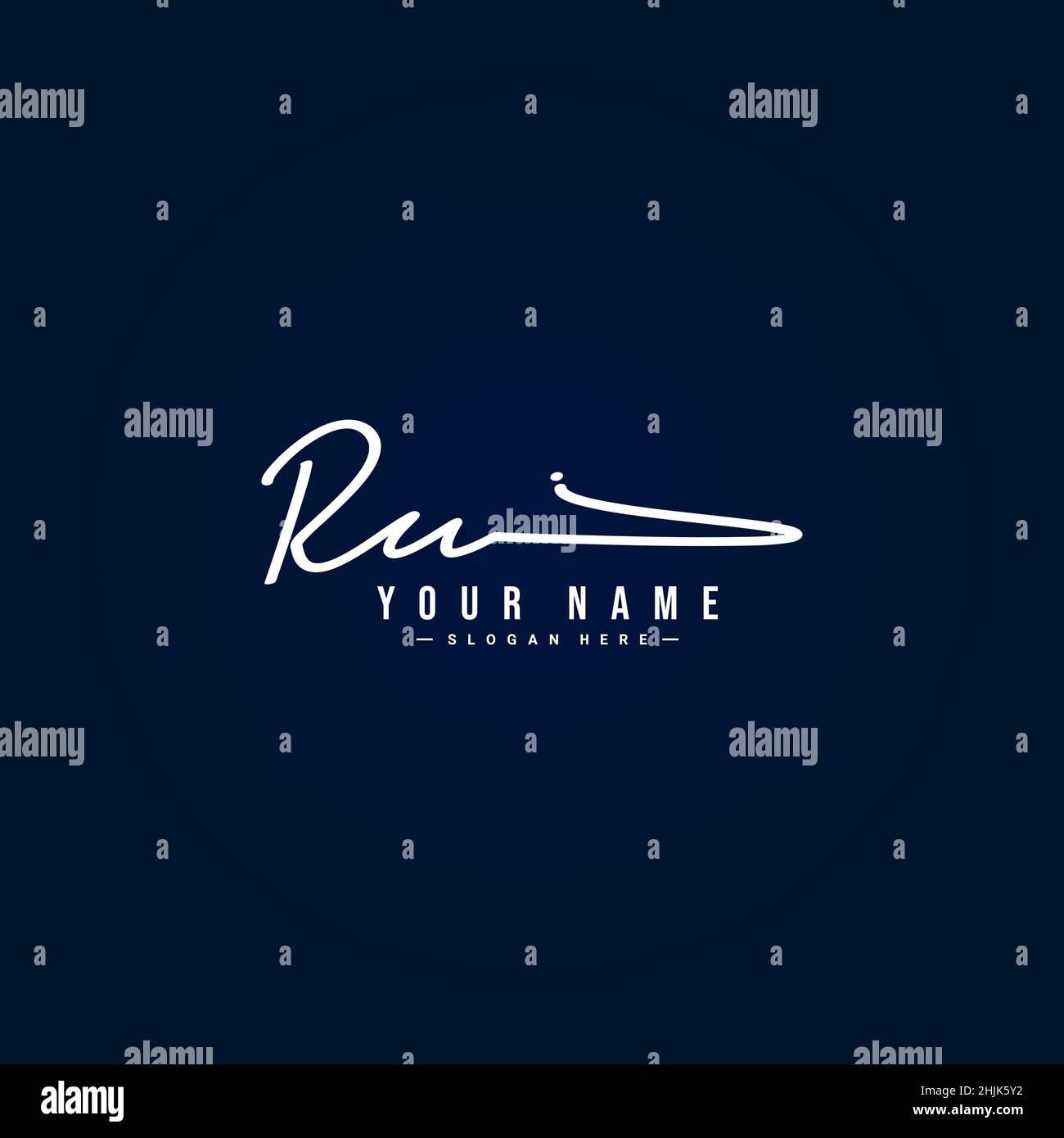 Initial Letter RU Logo - Hand Drawn Signature Style Logo - Simple Vector Logo in Signature Style ...