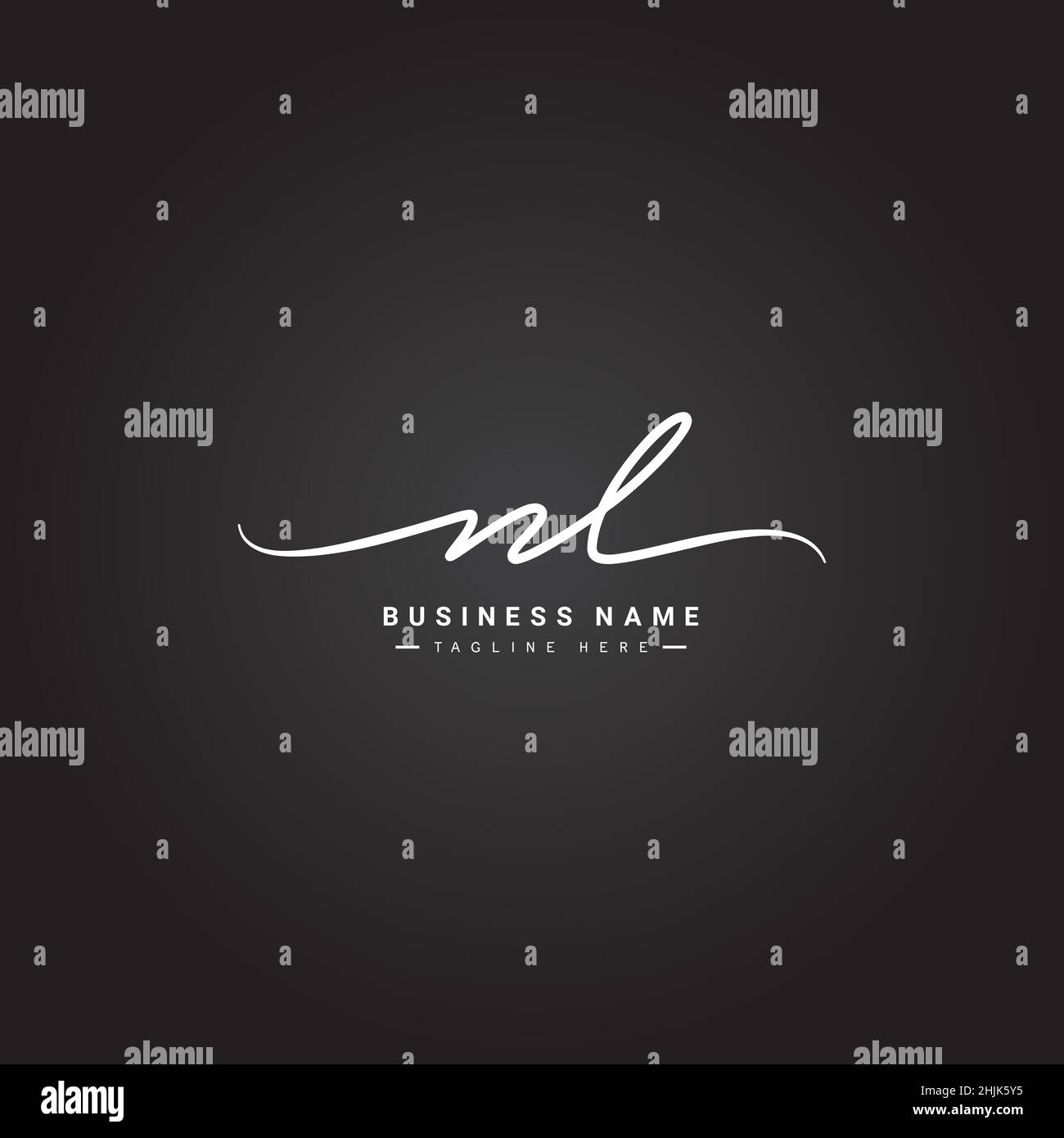 Initial Letter NL Logo - Hand Drawn Signature Logo - Simple Vector Logo ...