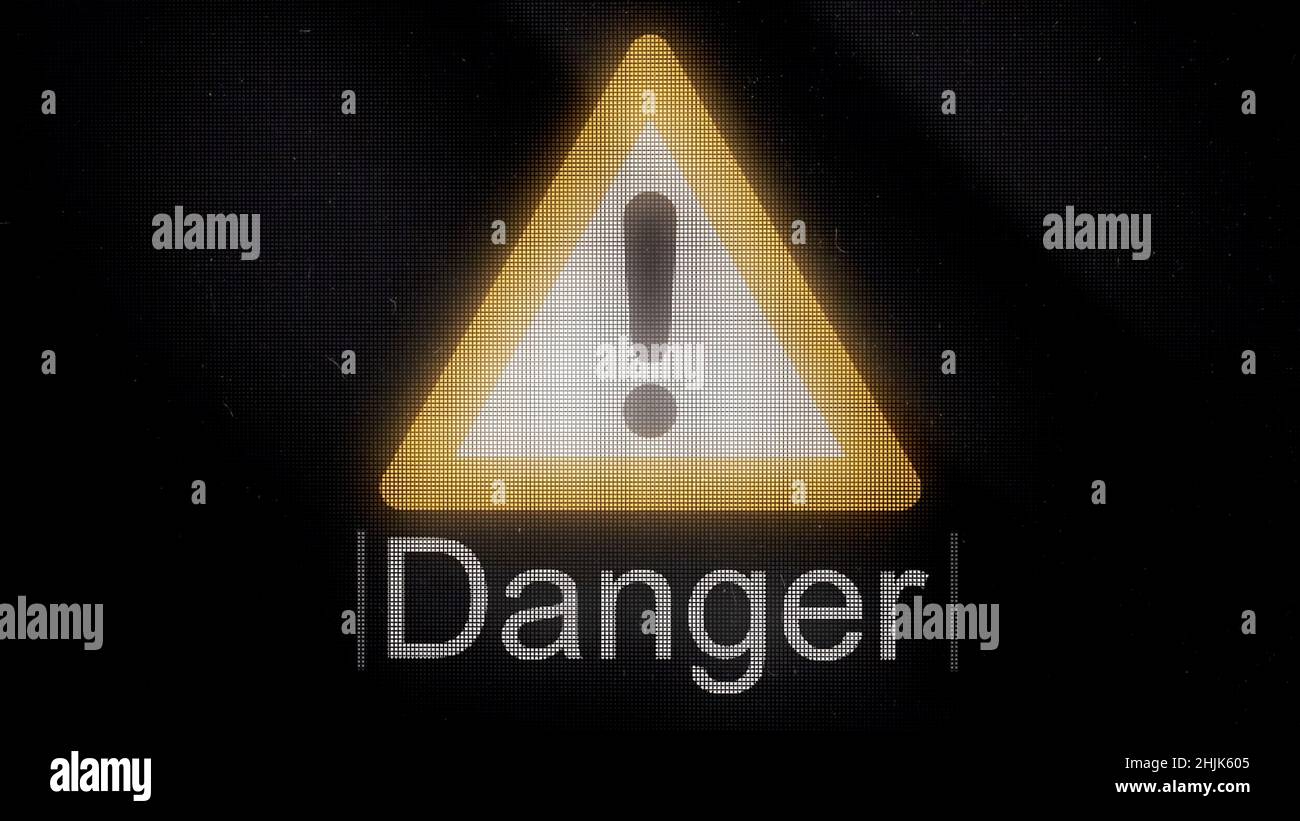 Animation of sign of danger. Danger animation. Life safety. Internet ...