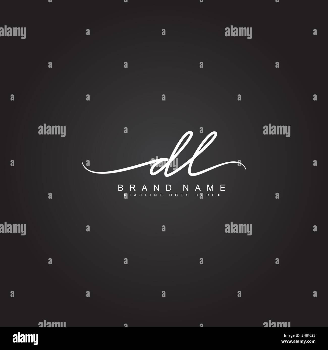 Initial Letter DL Logo - Handwritten Signature Style Logo - Simple ...