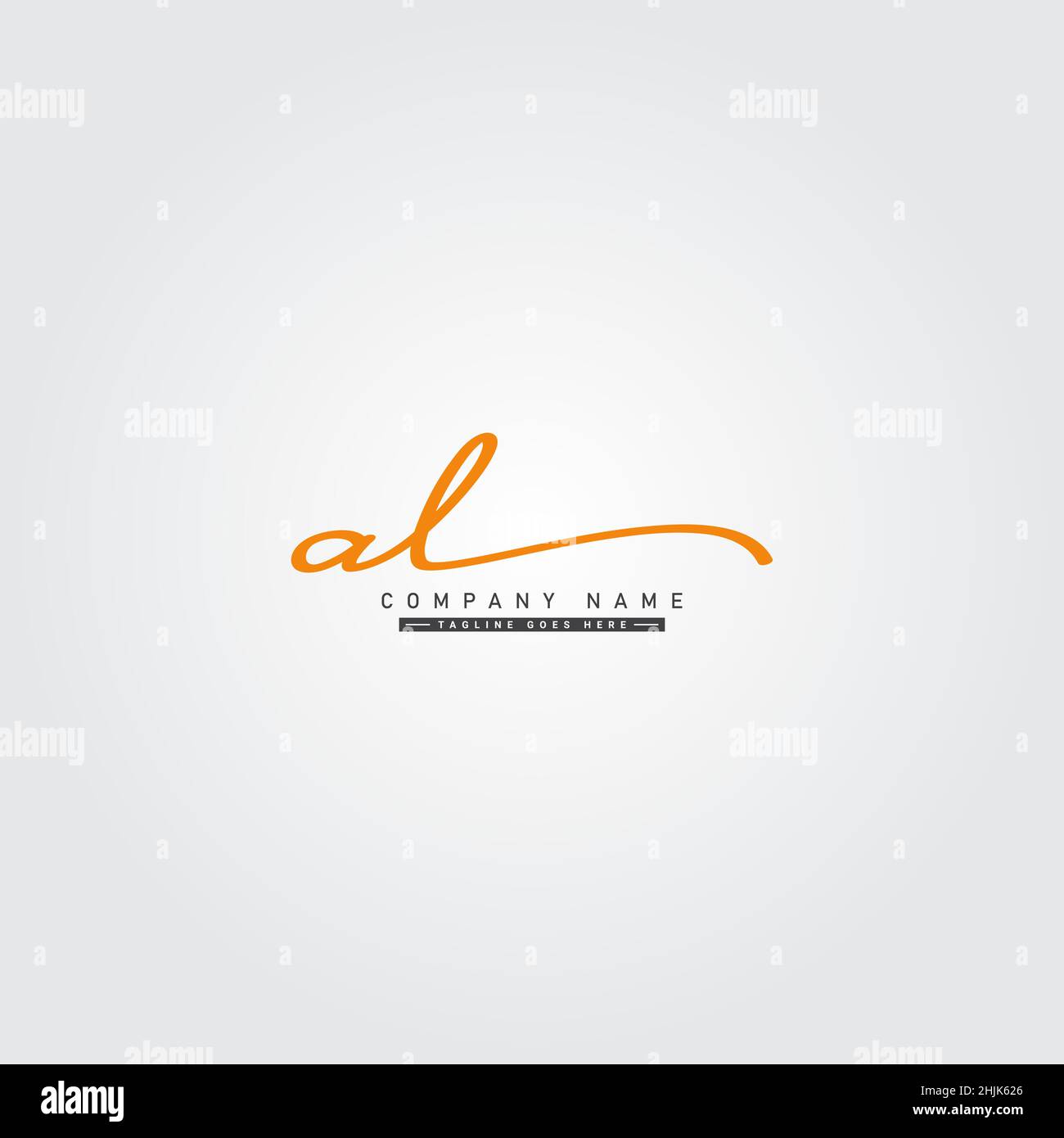 Initial Letter AL Logo - Hand Drawn Signature Logo - Simple Vector Logo ...