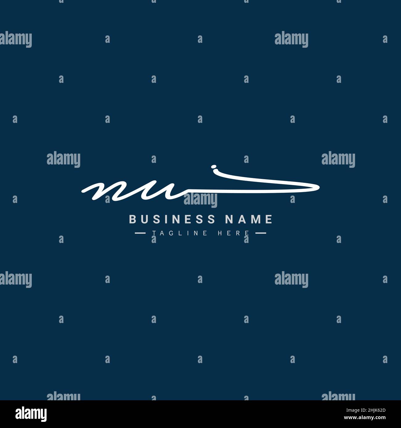 Initial Letter NU Logo - Handwritten Signature Style Logo - Simple ...