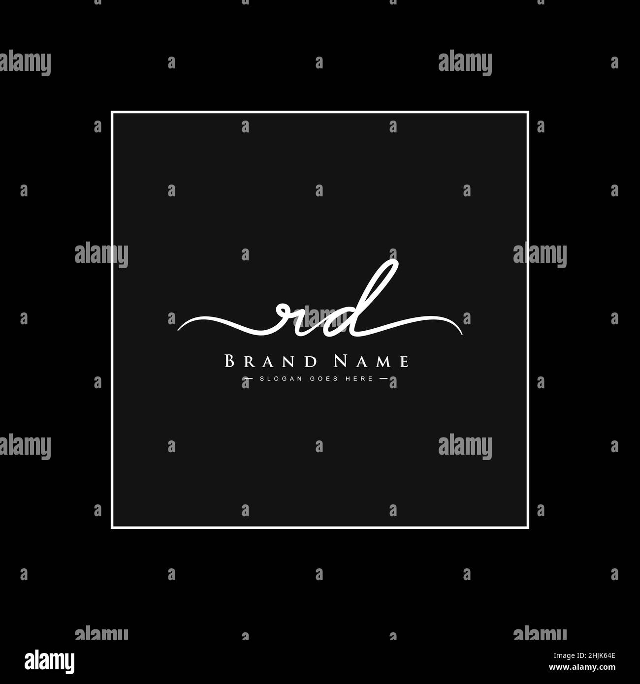 Initial Letter RD Logo - Hand Drawn Signature Logo - Simple Vector Logo ...