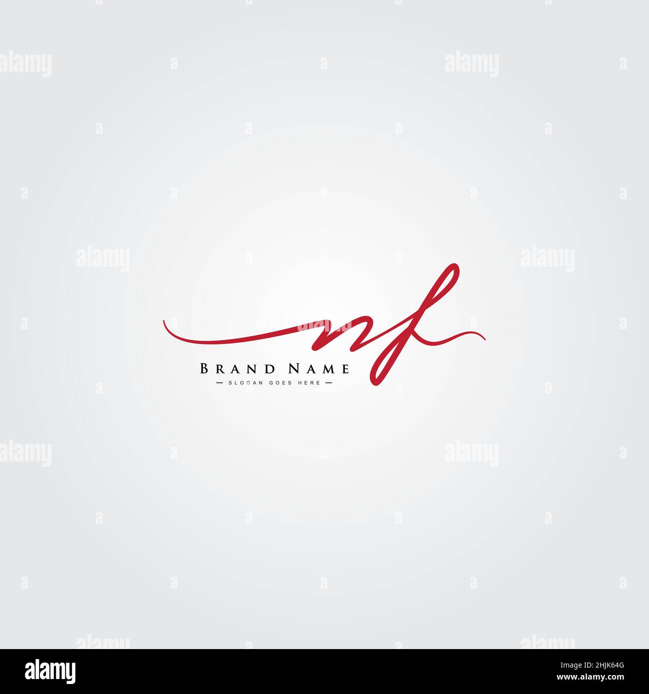 Initial Letter NF Logo - Handwritten Signature Style Logo - Simple ...